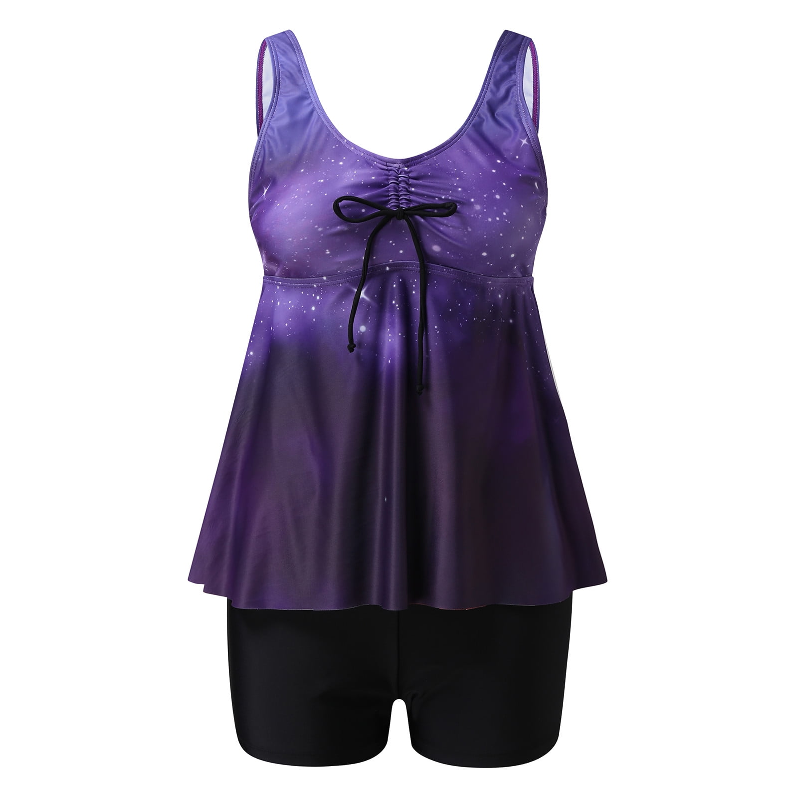 Sngxgn 2 Piece Tankini Swimsuits for Women Plus Size Tummy Control ...