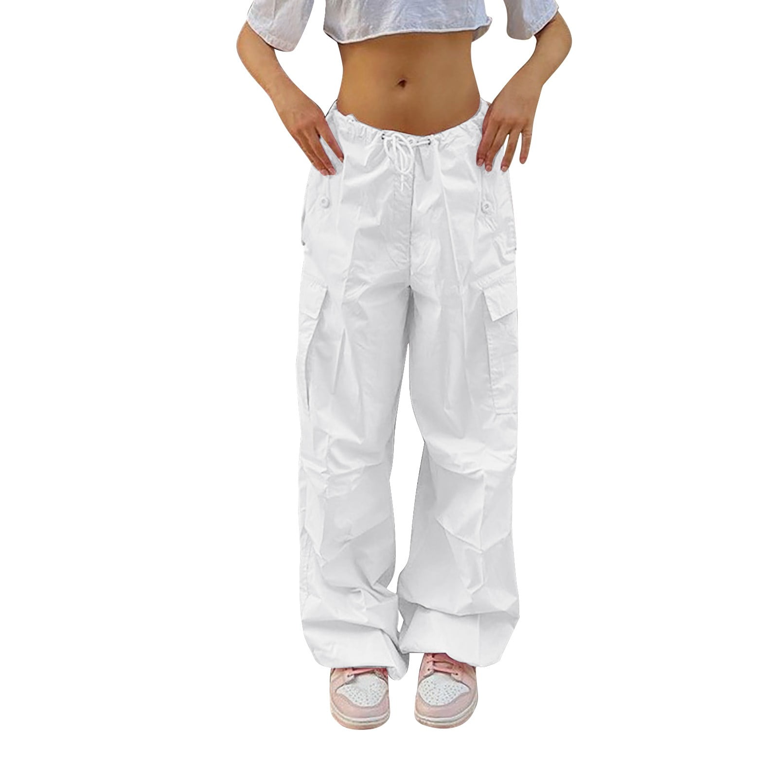 Sngxgn 2024 Women Parachute Pants Cargo Pants Baggy Trendy Y2k Pant