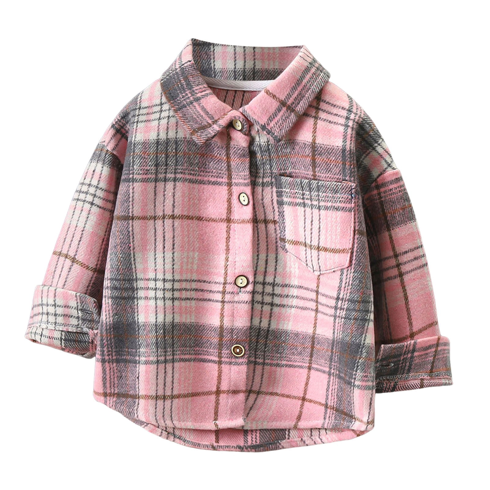 alcepopk Boys Long Sleeve Shirts Back Pleat Button Up Spread Collar ...