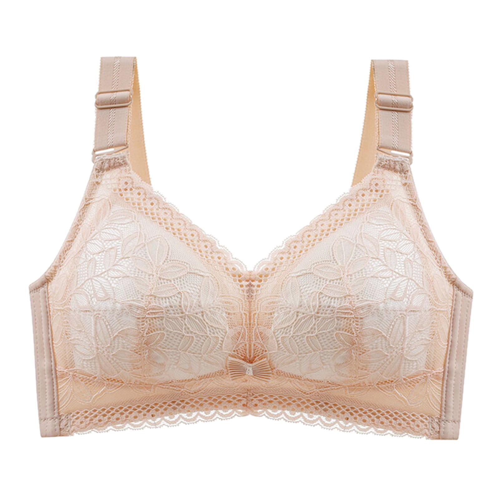 Sngxgn Bras for Women Full Coverage Underwire Bras,Lifting Lace Bra for Heavy (Beige,95E ...
