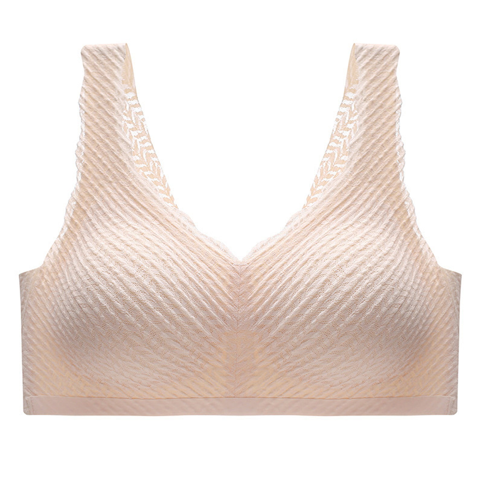 Sngxgn Double S upport Wireless Bra, Lace Bra with Stay-in-Place Straps ...
