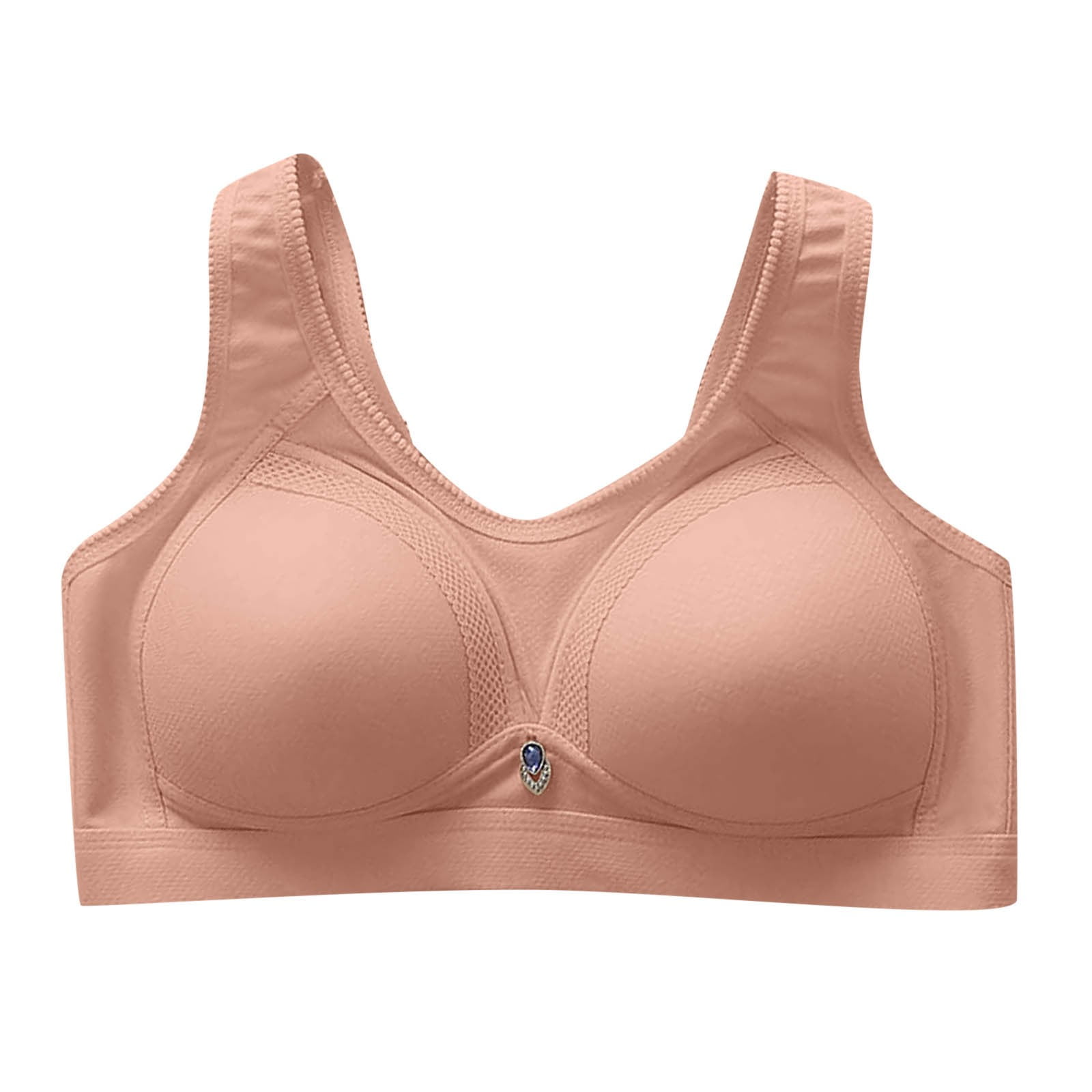 Sngxgn Double S upport Wireless Bra, Lace Bra with Stay-in-Place Straps ...