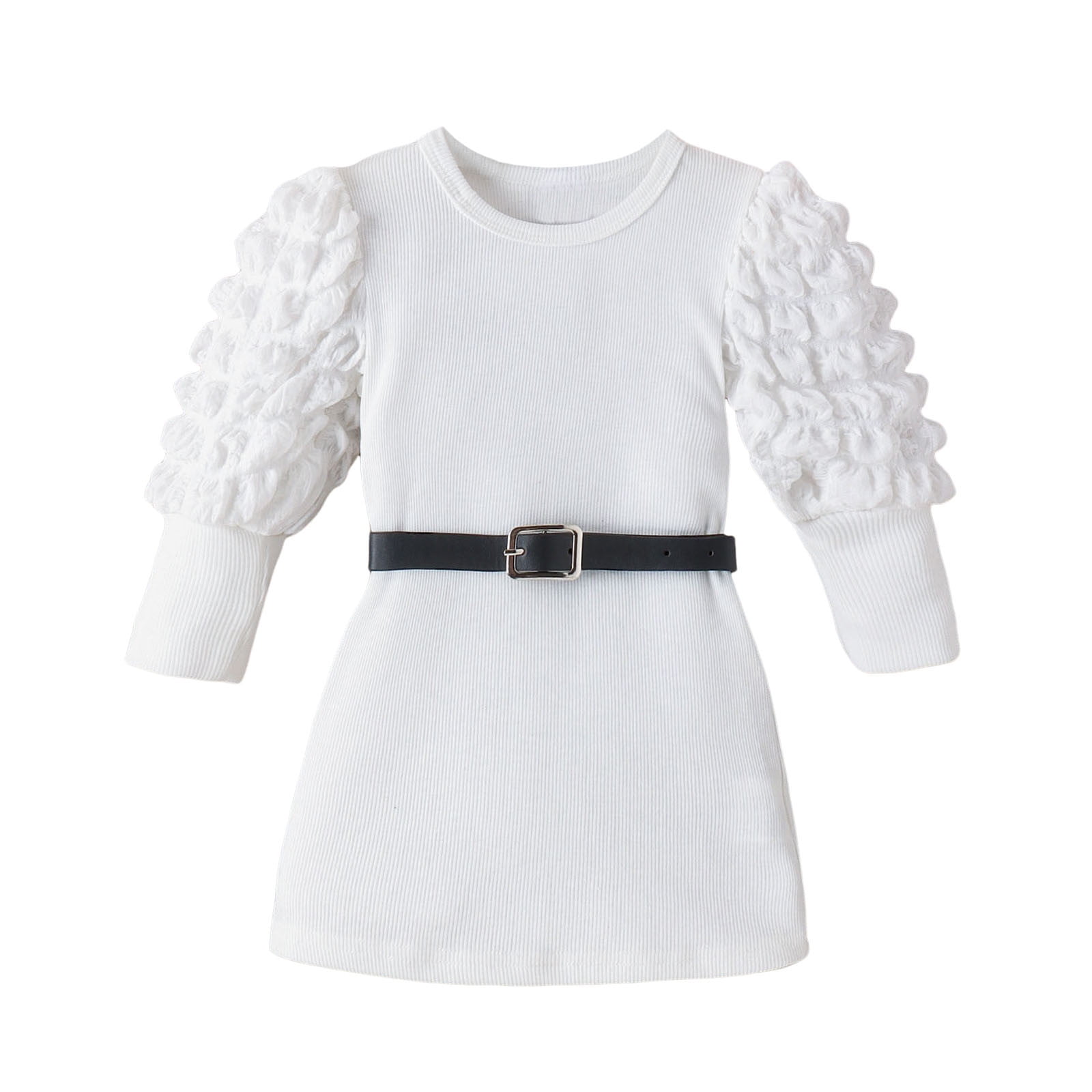 Sngxgn Girls Long Sleeve Backless Lace Flower Square Neck Tiered Ruffle ...