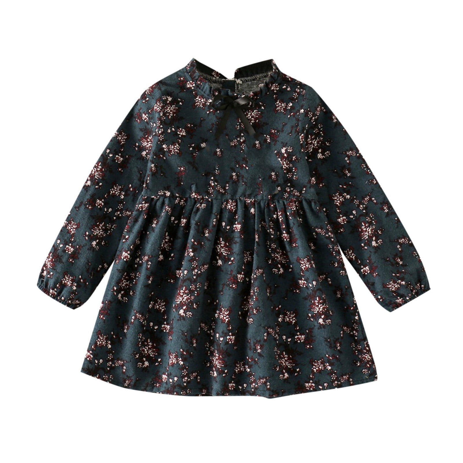 Sngxgn Girls Summer Dresses Square Neck Ruffle Sleeve Tie Back A-Line ...
