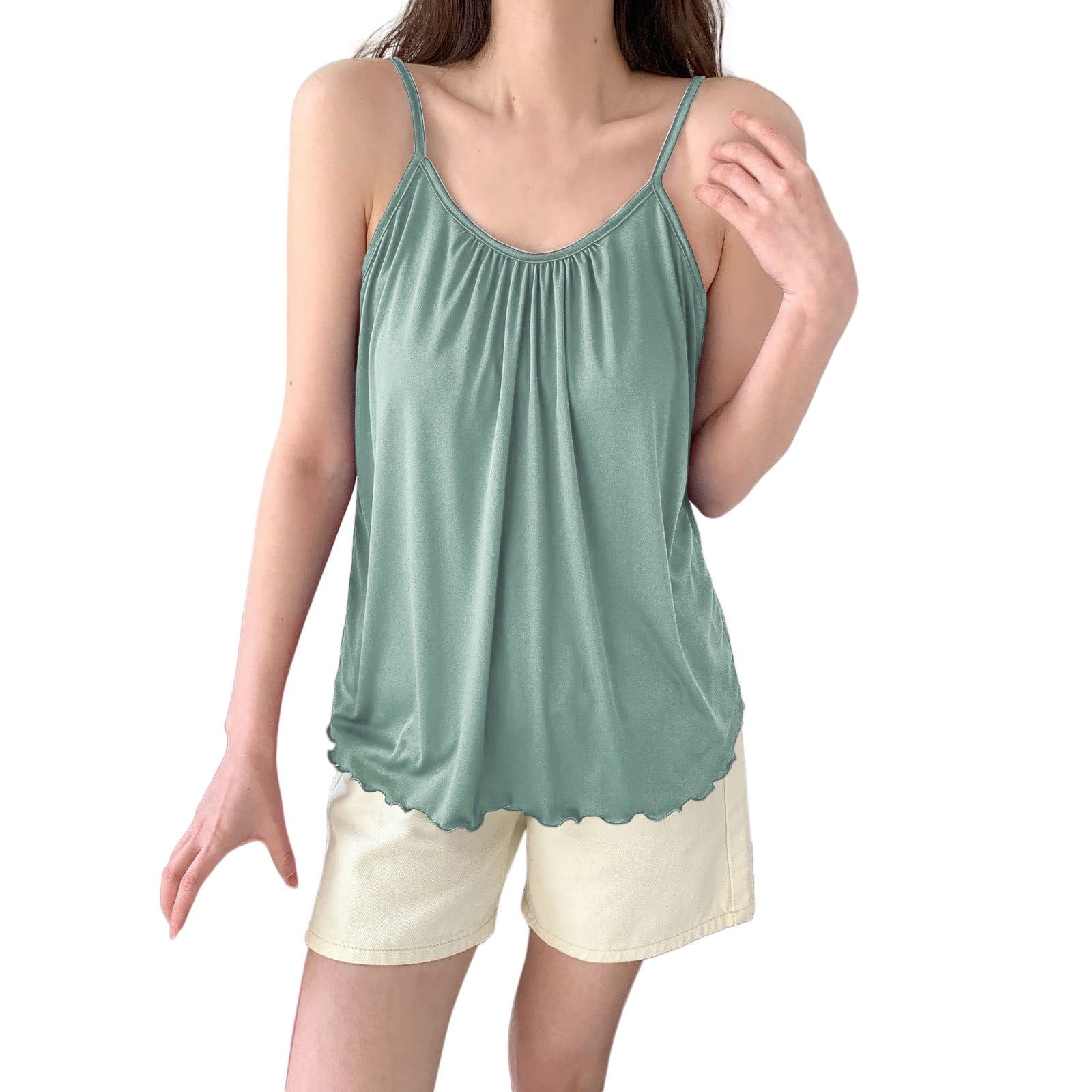 Sngxgn High Neck Tank Top for Women Camisole Trendy Sleeveless Shirts ...