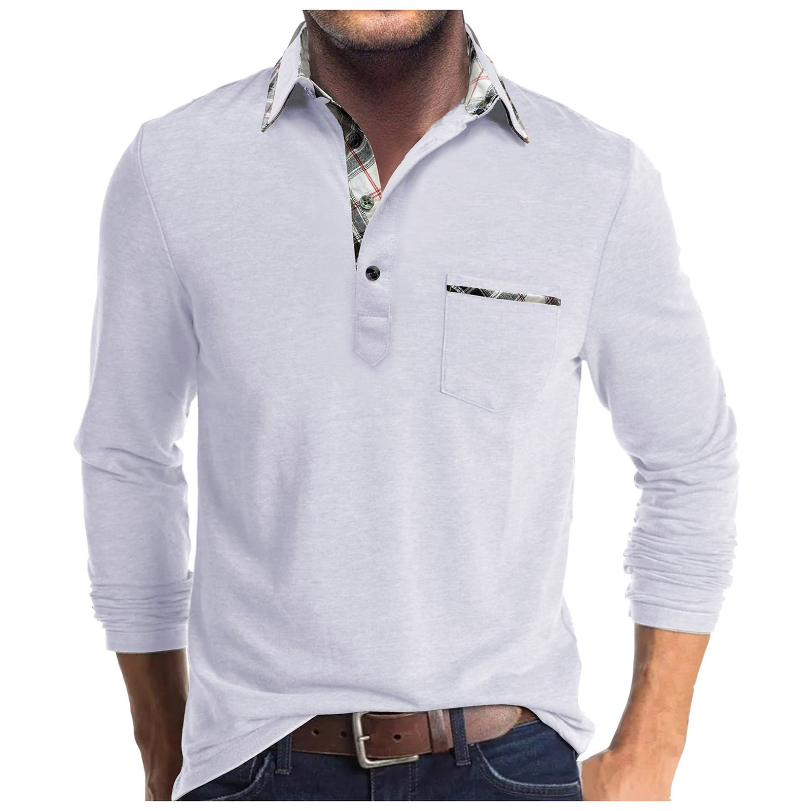 Sngxgn Men's Polo Shirts Long Sleeve Golf Polo Shirts for Men Quick Dry ...