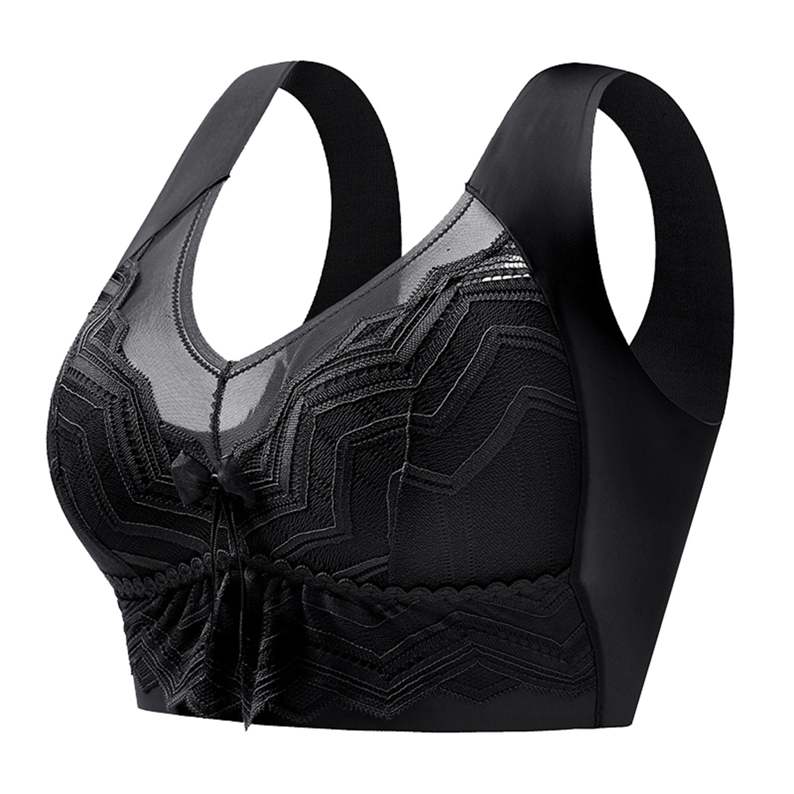 Sngxgn Wireless Underwire Bra, Push- up Bra, Moderate Coverage(Black ...