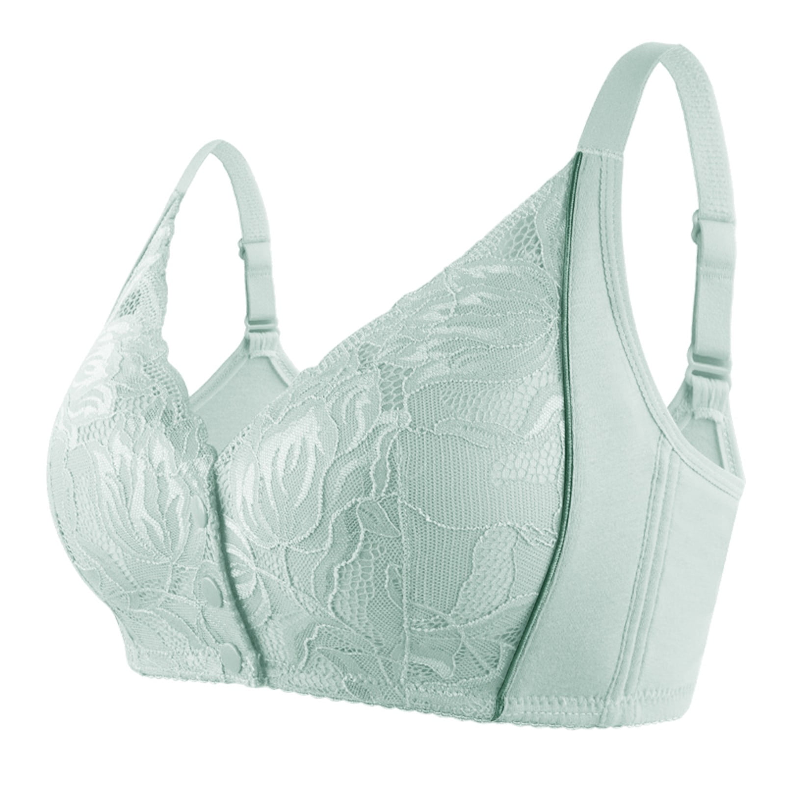 Sngxgn Wireless Underwire Bra, Push- up Bra, Moderate Coverage(Green,40 ...