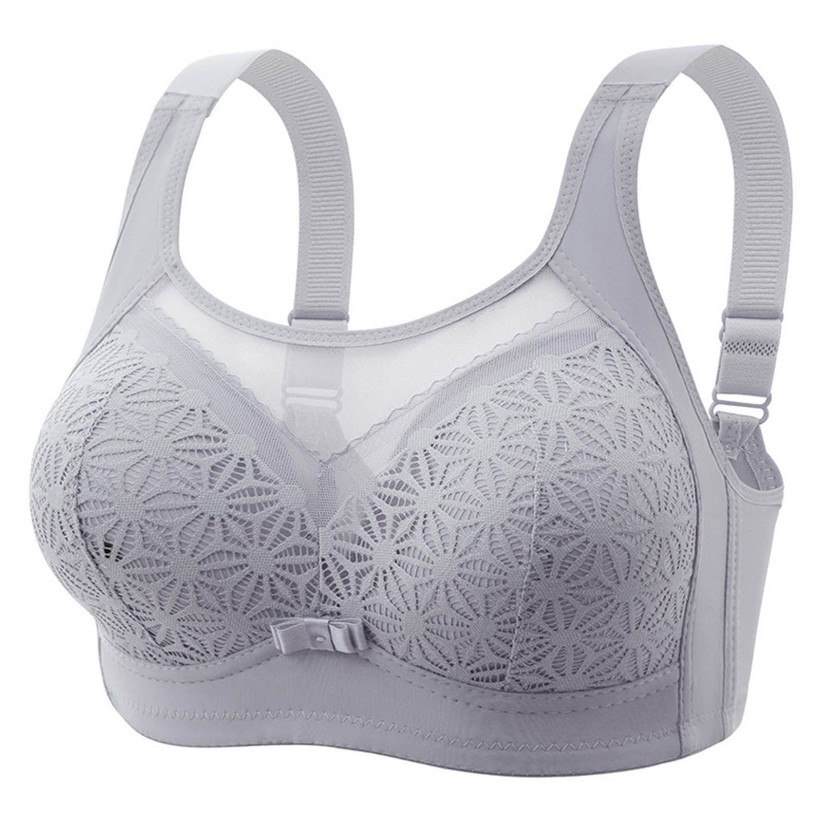 Sngxgn Wireless Underwire Bra, Push- up Bra, Moderate Coverage(Grey,42 ...