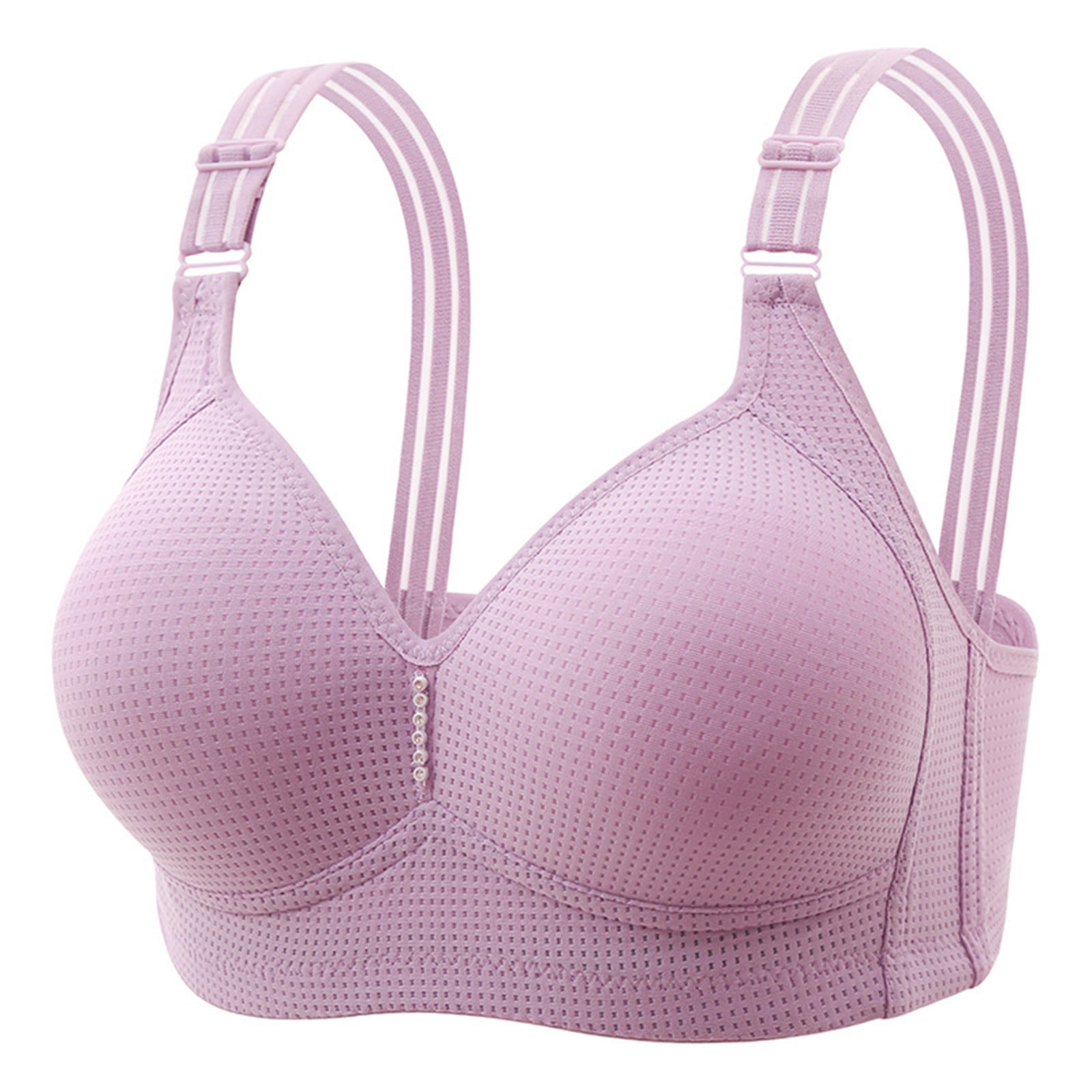 Sngxgn Wireless Underwire Bra, Push- up Bra, Moderate Coverage(Purple ...