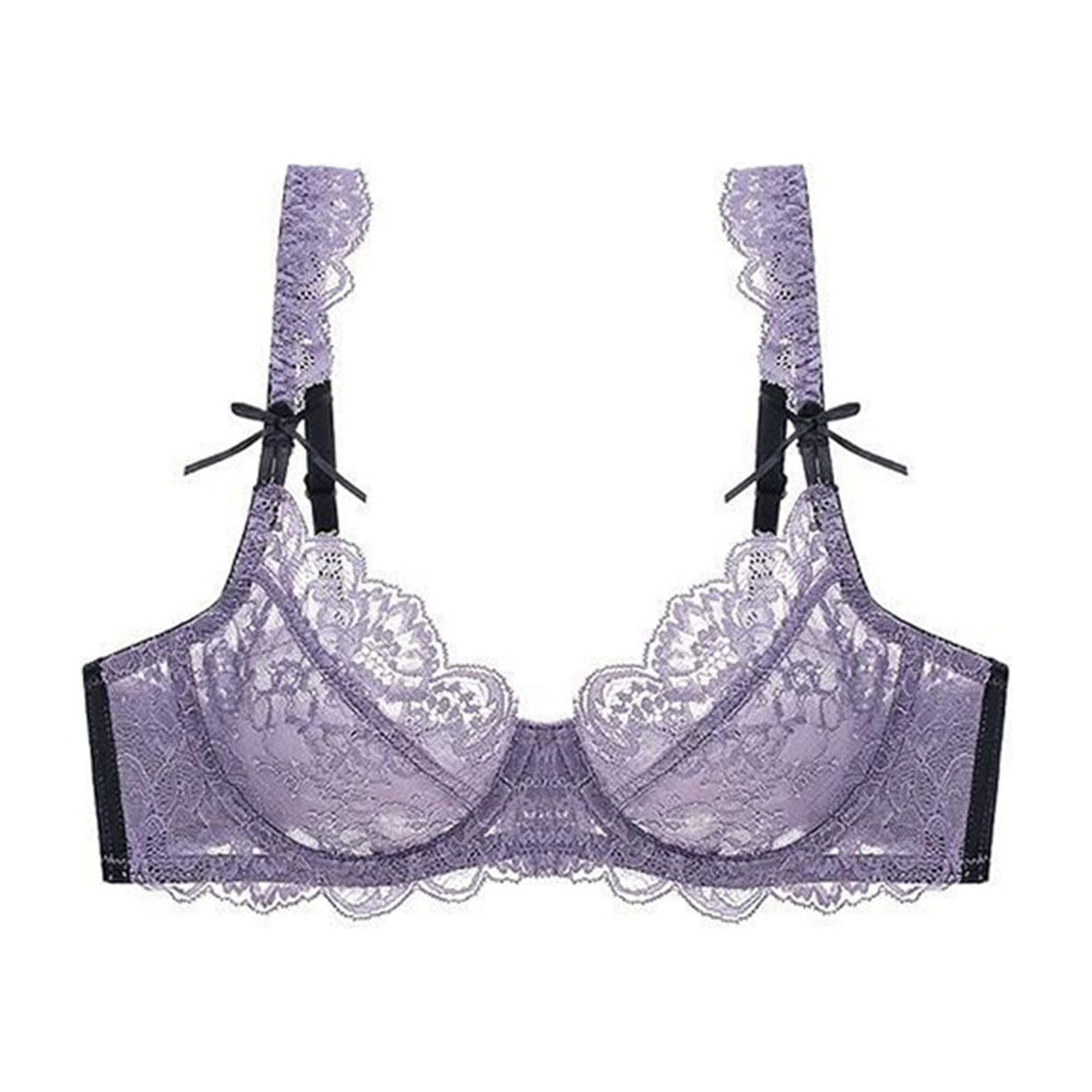 Sngxgn Wireless Underwire Bra, Push- up Bra, Moderate Coverage(Purple ...