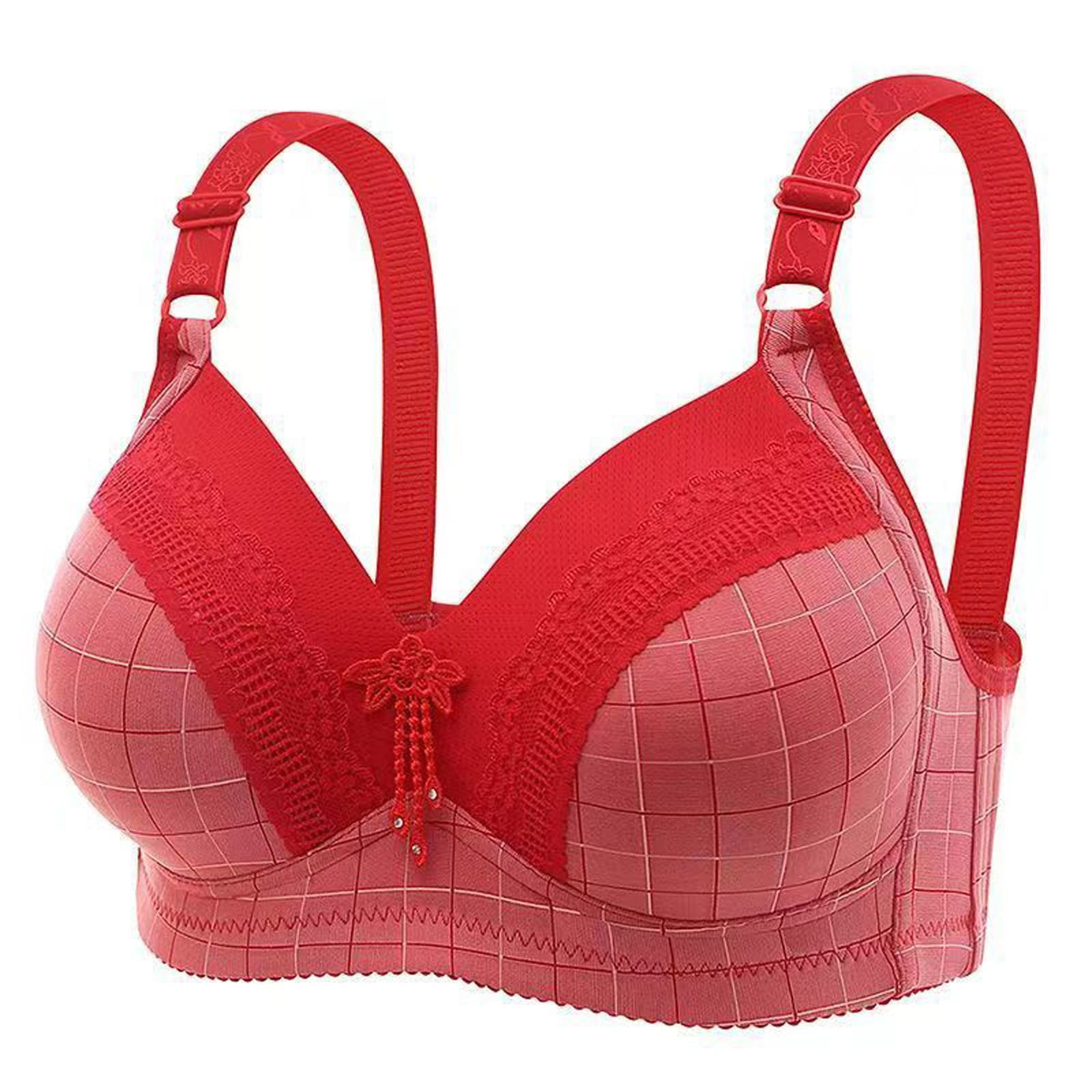 Sngxgn Women's Bra Wireless T-Shirt Bra(Red,40) - Walmart.com