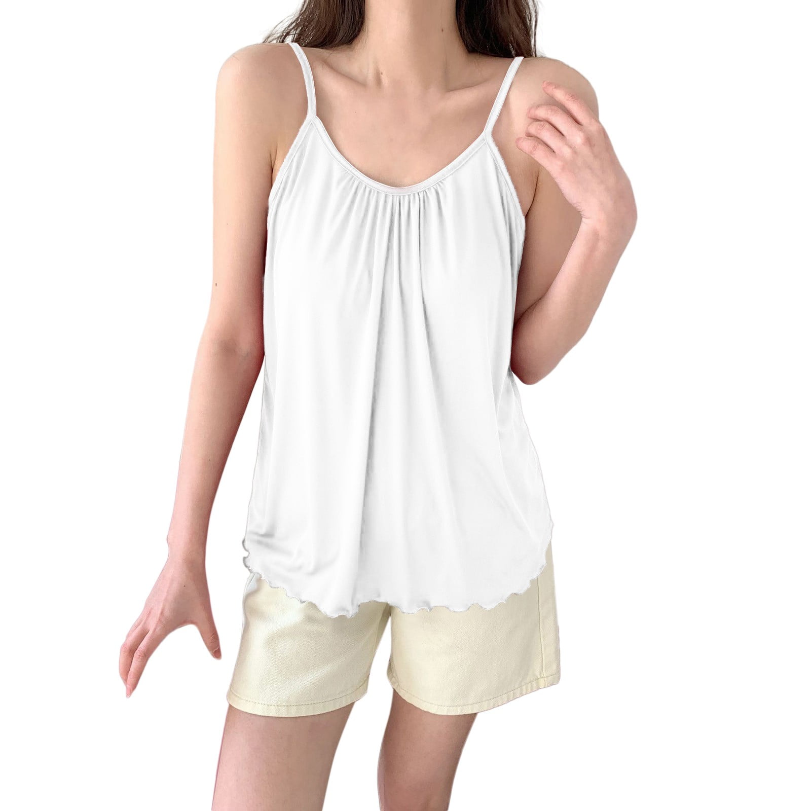 Sngxgn Women's Cami Stretch Camisole Straps(White,XL) - Walmart.com