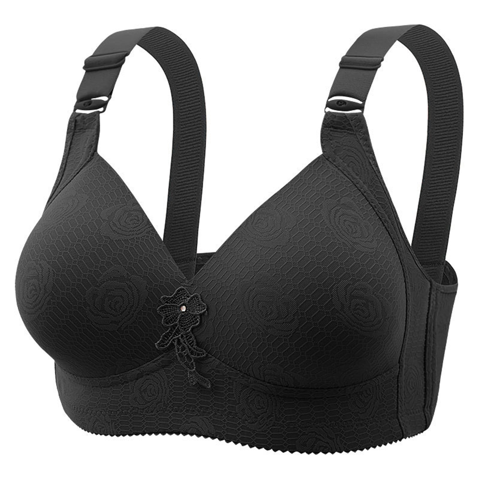 Sngxgn Women's Comfort-Strap Wireless, Full-Coverage Bra(Black,E) - Walmart.com