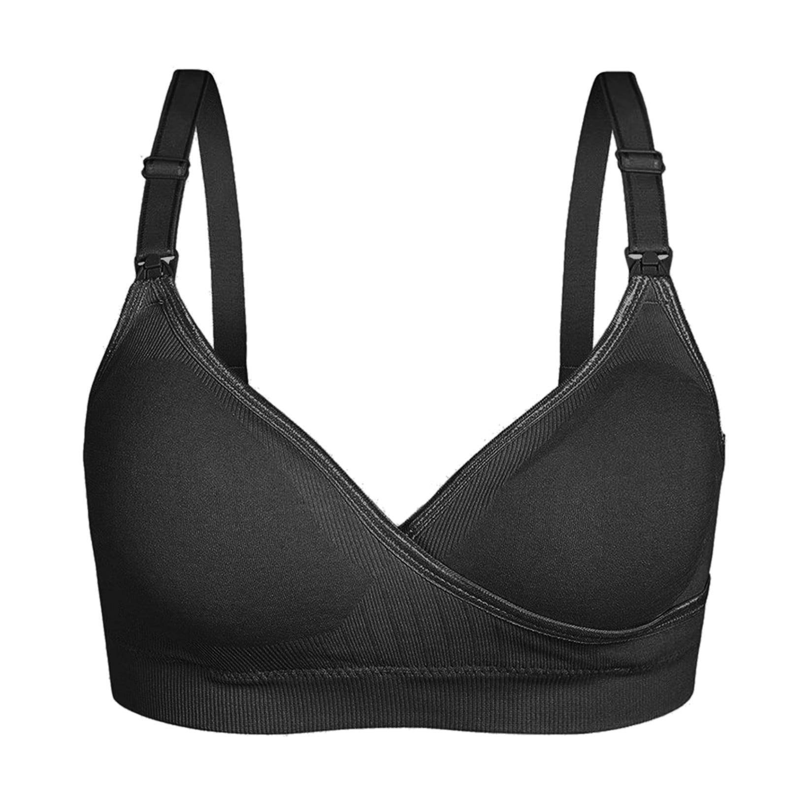 Sngxgn Women's Comfort Wireless Bra, Full-coverage Wirefree Bra, Cool Comfort Fabric(Black,XL ...