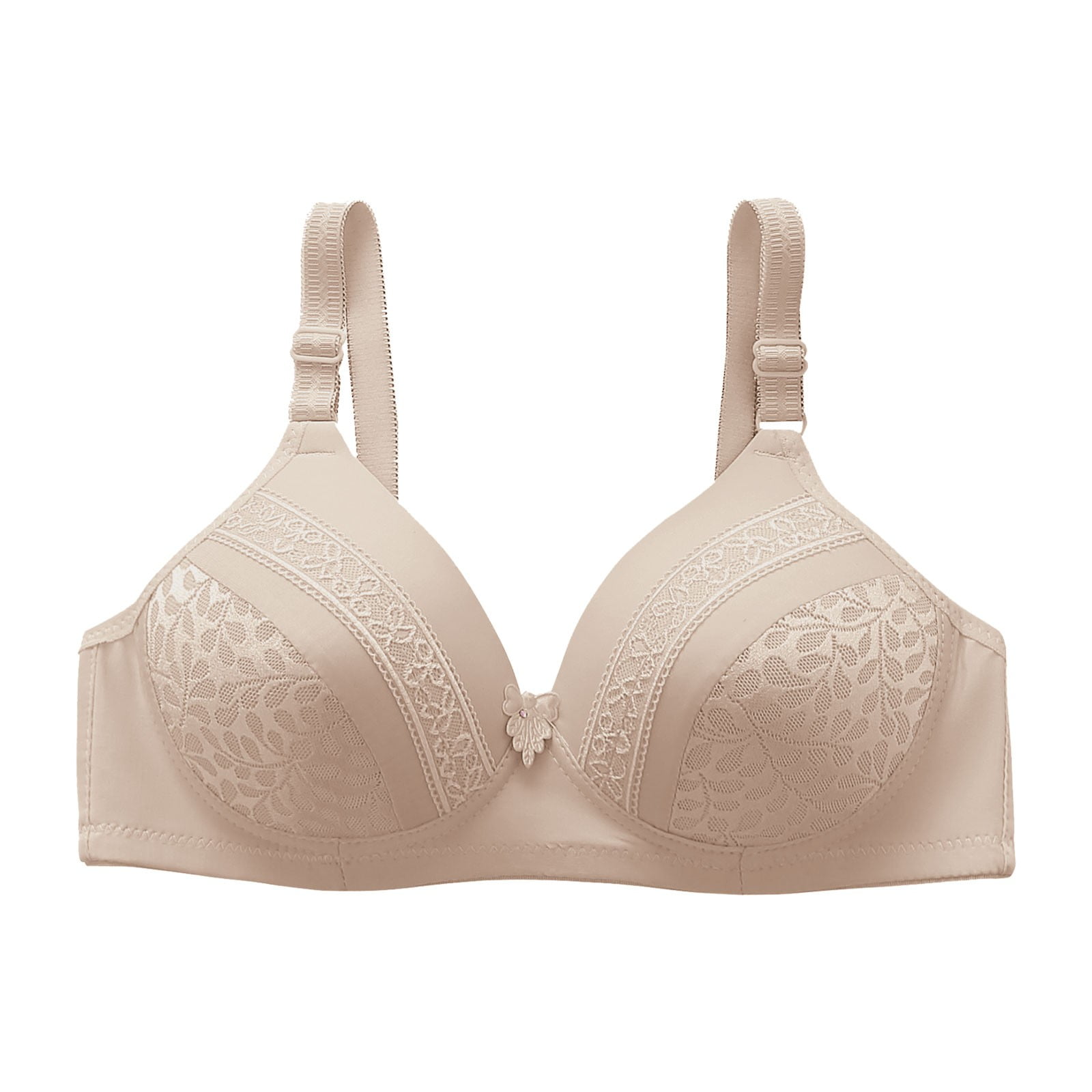 Sngxgn Women's Comfort Wireless Bra Seamless T-Shirt Bra(Khaki,36 ...