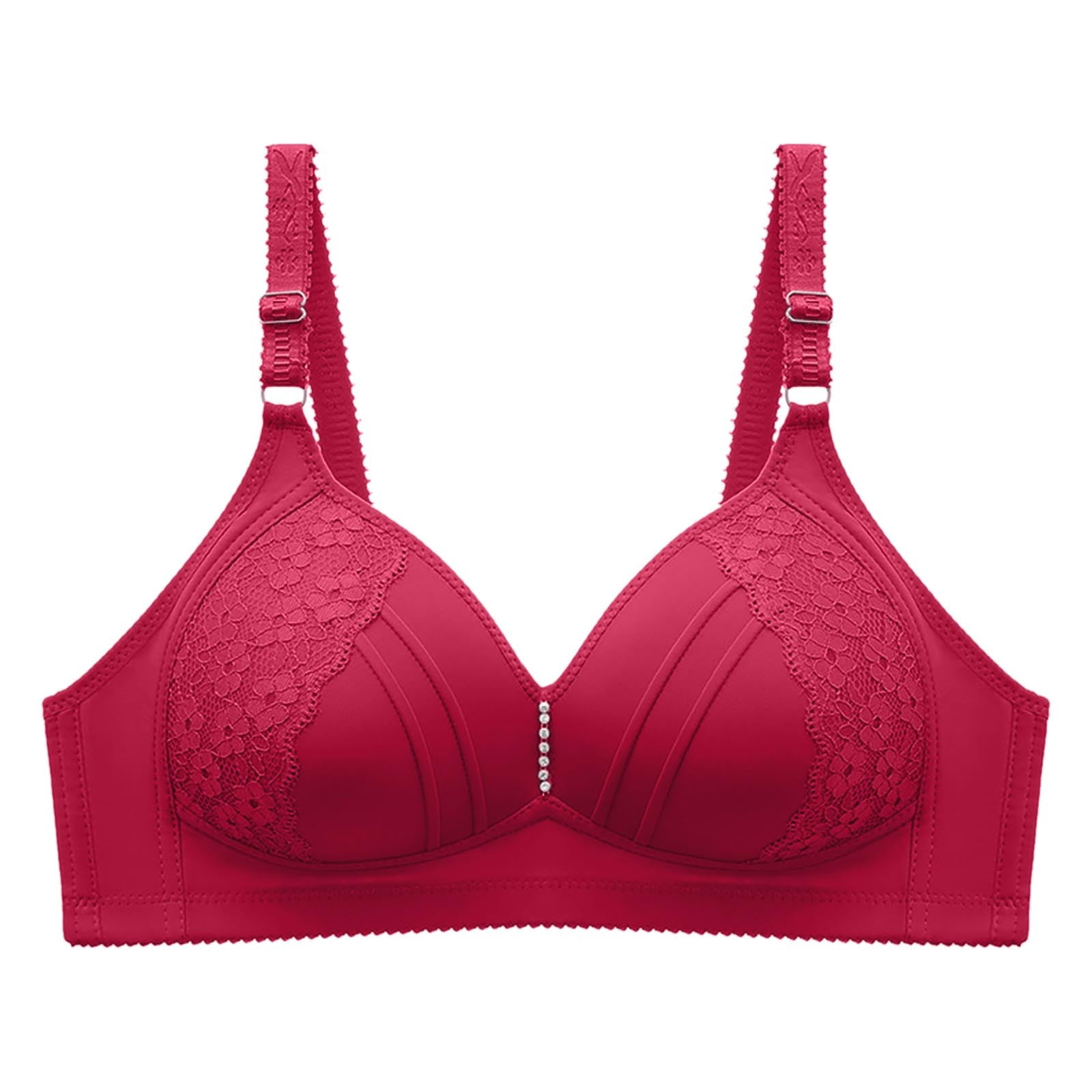 Sngxgn Women's Comfort Wireless Bra Seamless T-Shirt Bra(Red,95 ...