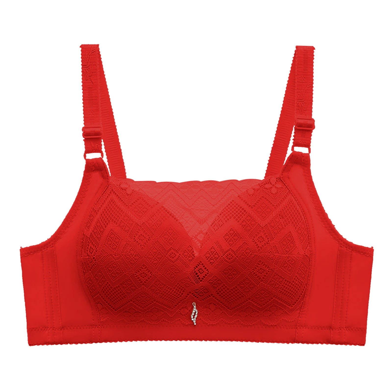 Sngxgn Women's Comfort Wireless Bra Seamless T-Shirt Bra(Red,B ...