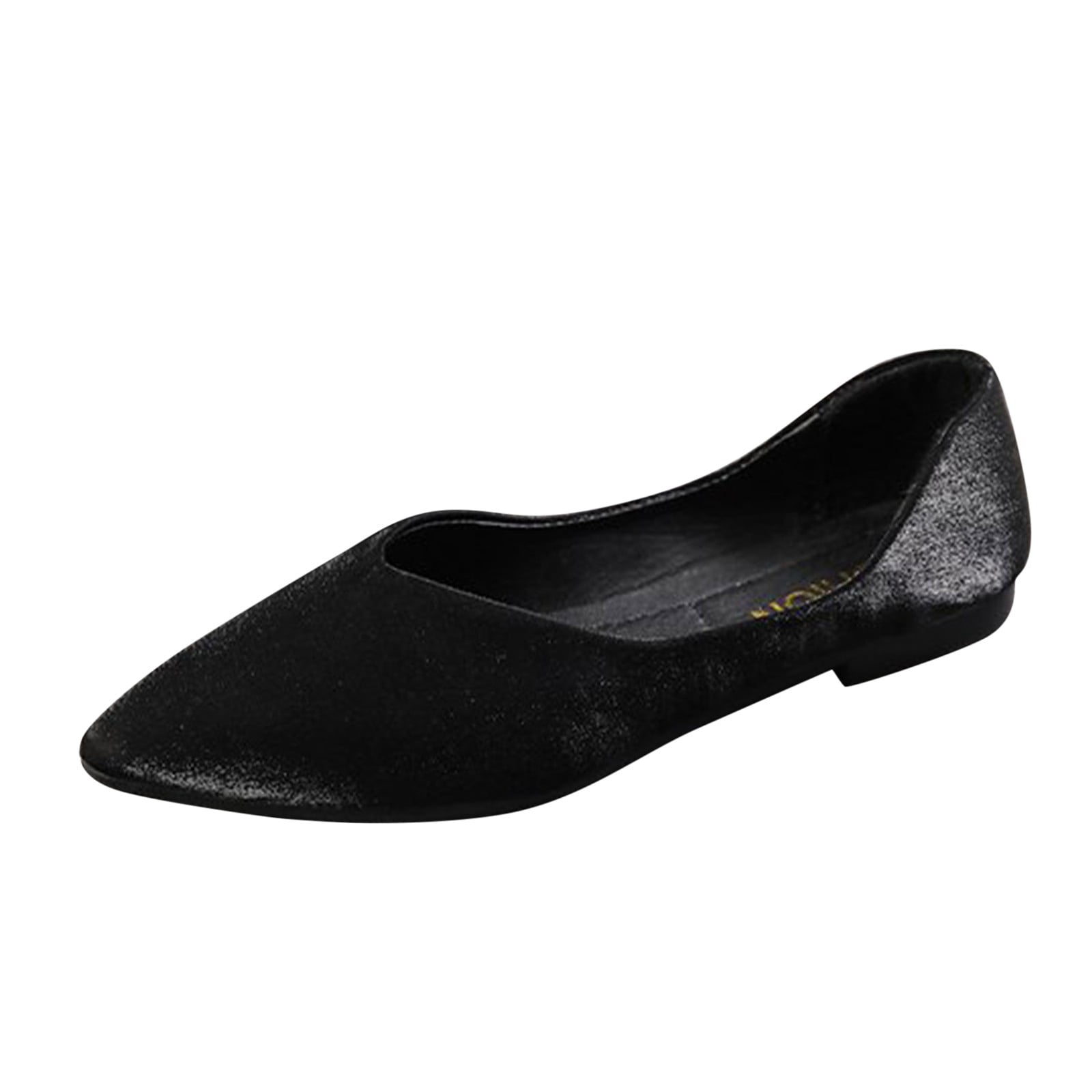 Sngxgn Women's Flat Comfortable Work Shoes Slip On Ballet Flat(Black,37 ...