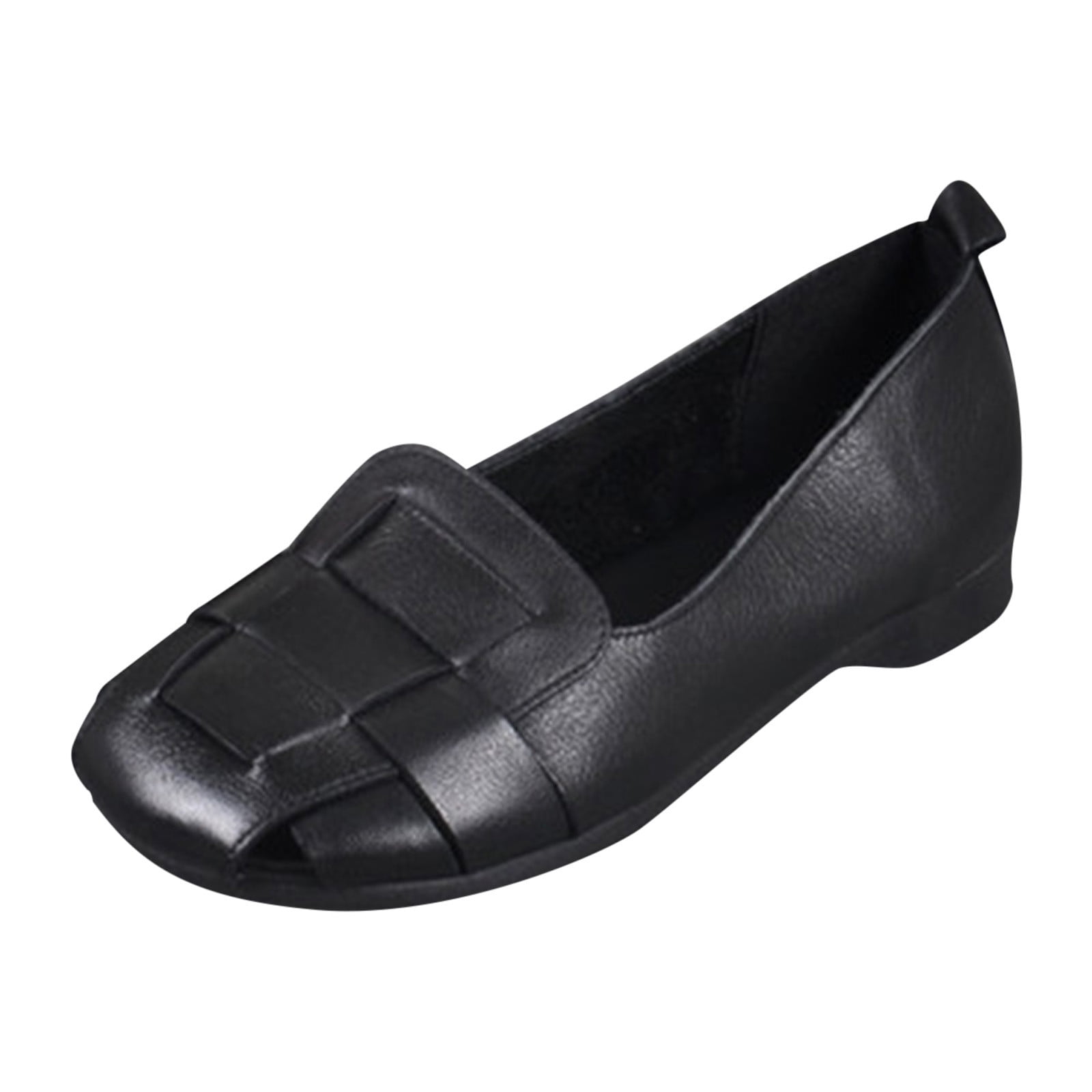 Sngxgn Women's Flat Comfortable Work Shoes Slip On Ballet Flat(Black,38 ...
