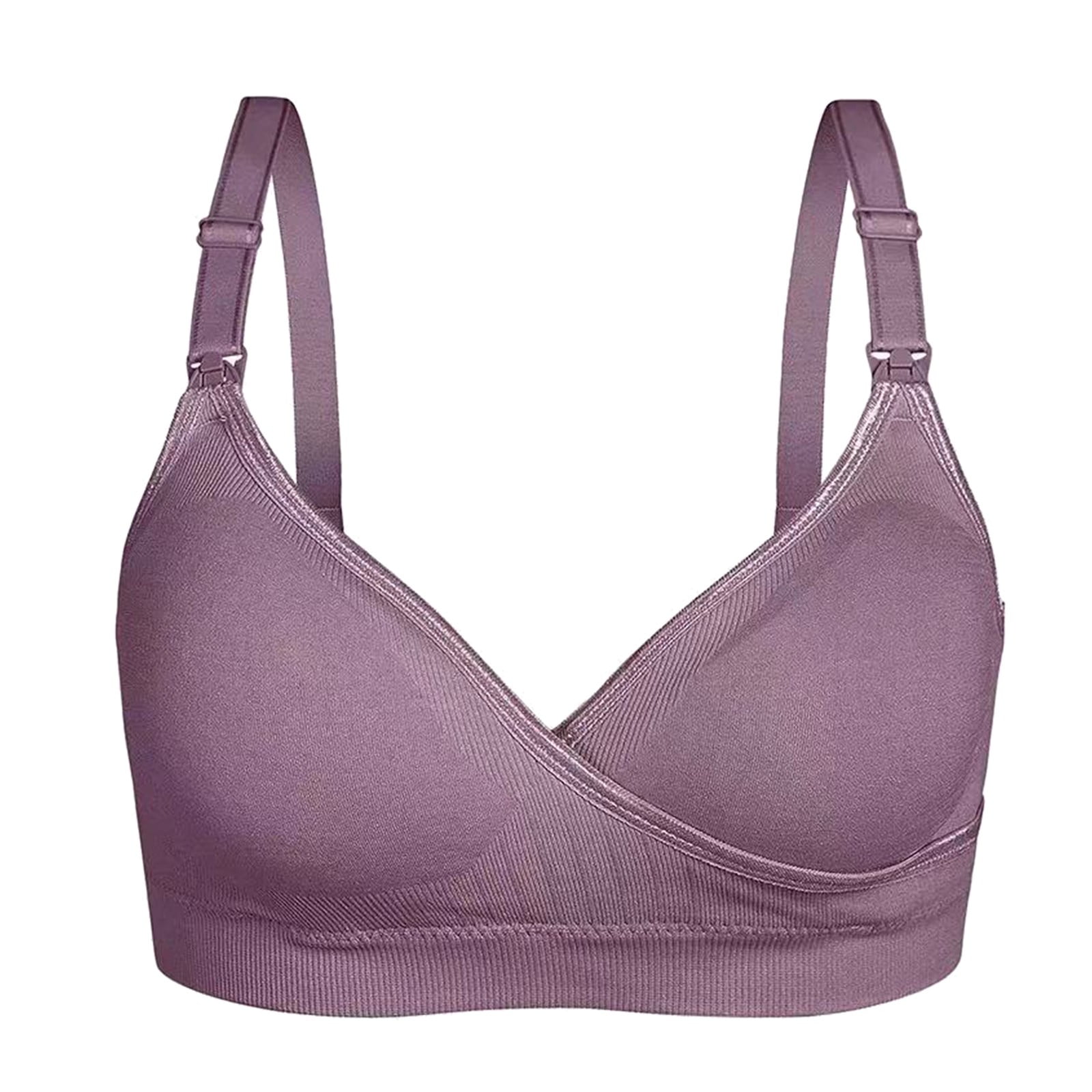 Sngxgn Women's Full Coverage Underwire Unlined Lace Bra(Purple,M ...