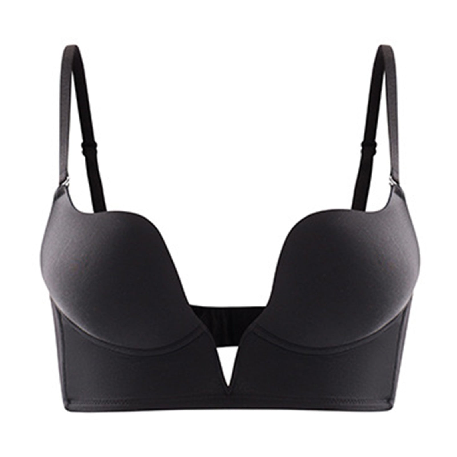 Sngxgn Women's Plus Size Front-Closure Wireless Bra Underwire(Black,85D ...