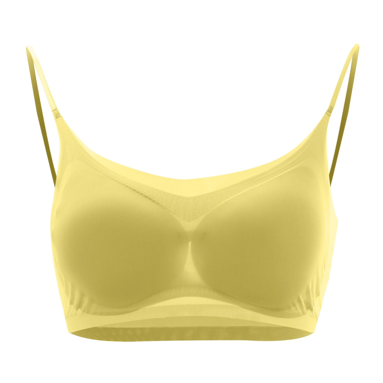 Sngxgn Women's Plus Size Front-Closure Wireless Bra Underwire(Yellow ...