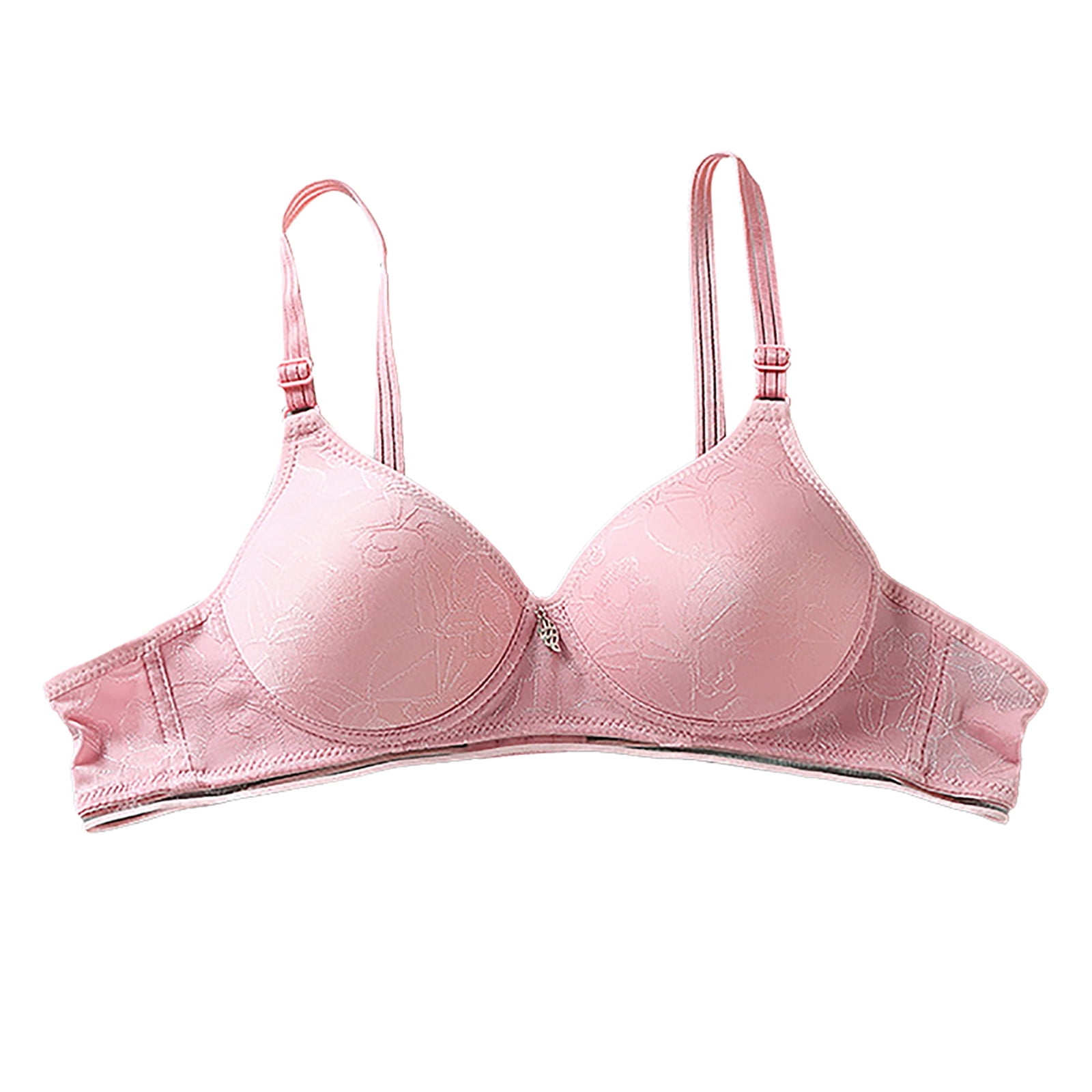 Sngxgn Women's Pure Comfort Wireless Lace Longline Bralette(Pink,36/80 ...