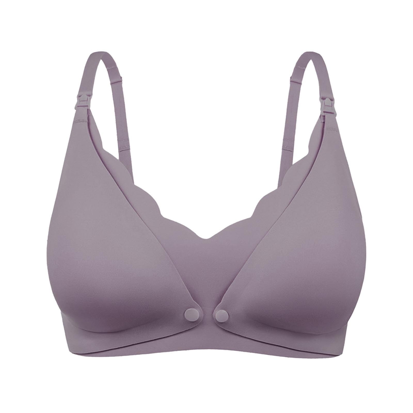 Sngxgn Women's Pure Comfort Wireless Lace Longline Bralette(Purple,XXL ...