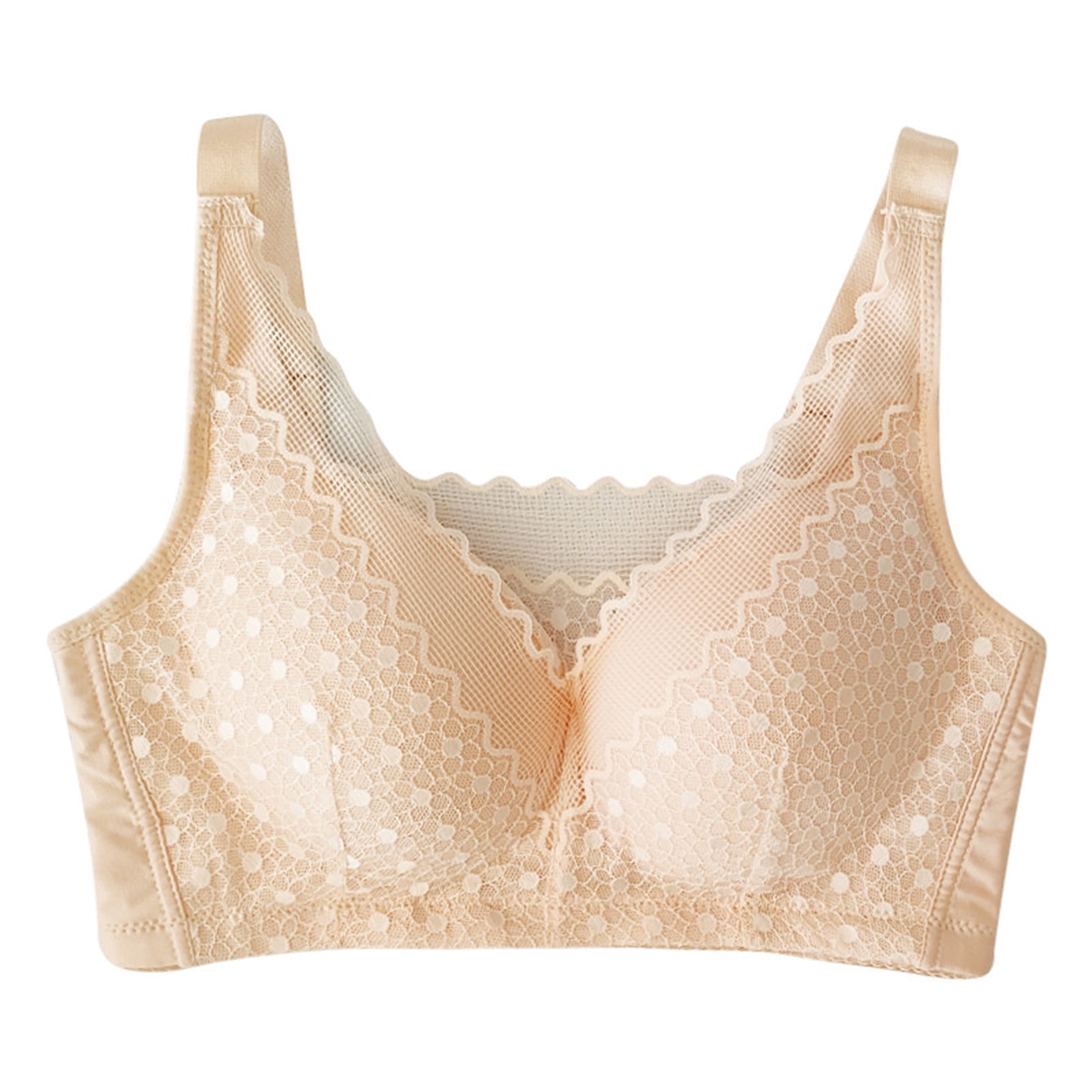 Sngxgn Women's Seamless Plunge Bra Wireless Comfort Bra Unlined Bras ...