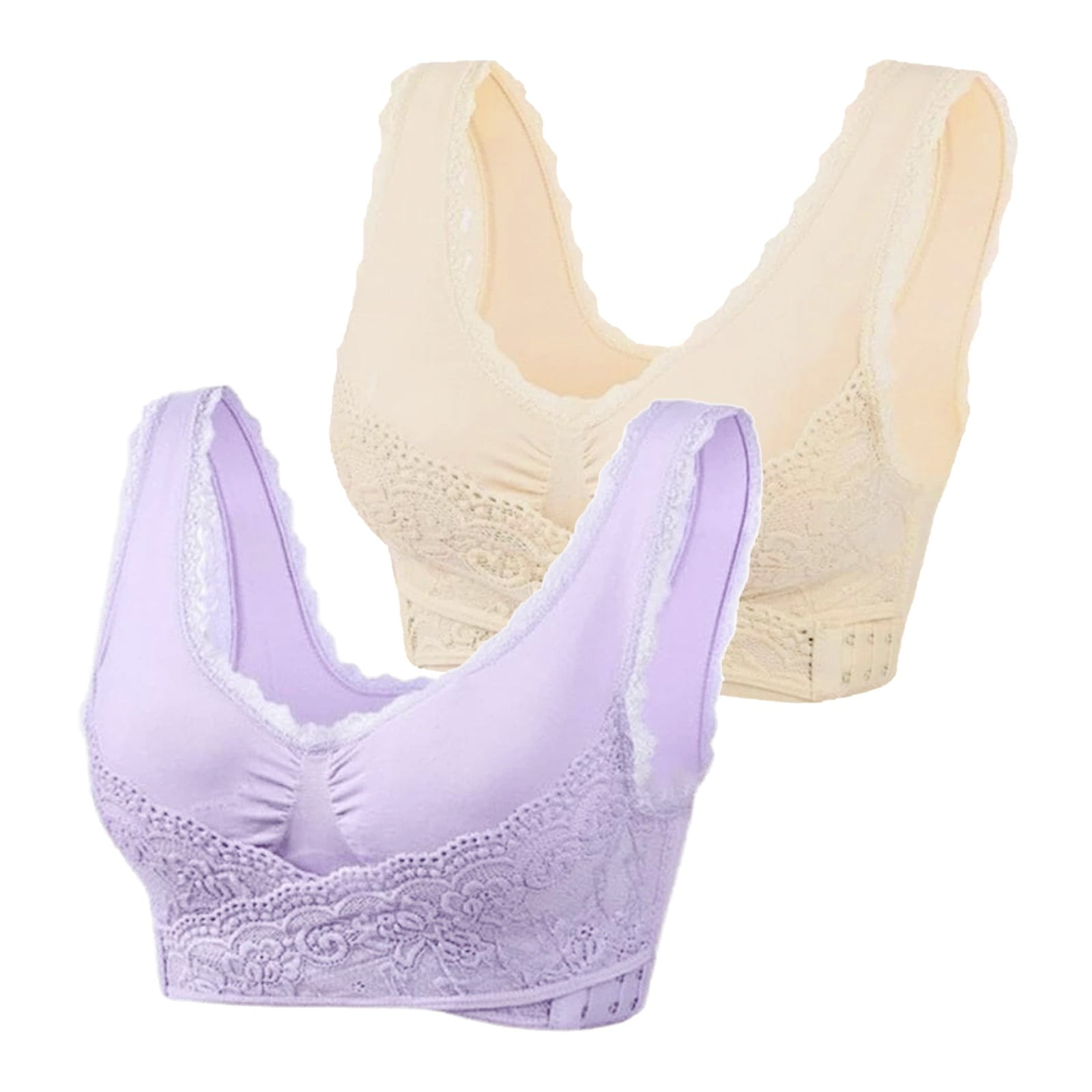 Sngxgn Women's Seamless Plunge Bra Wireless Comfort Bra Unlined Bras ...