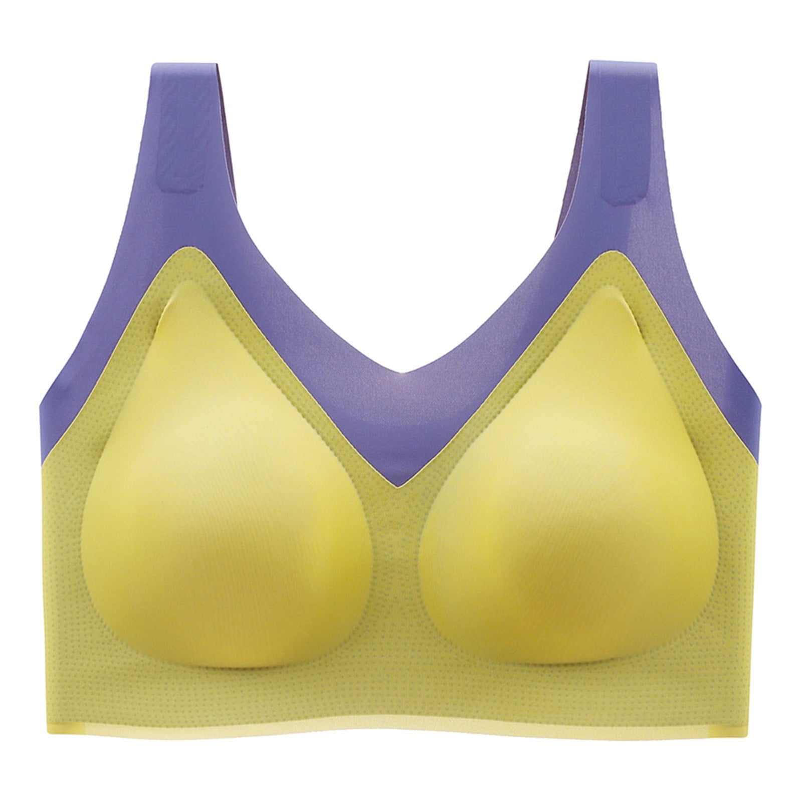 Sngxgn Women's Seamless Plunge Bra Wireless Comfort Bra Unlined Bras ...