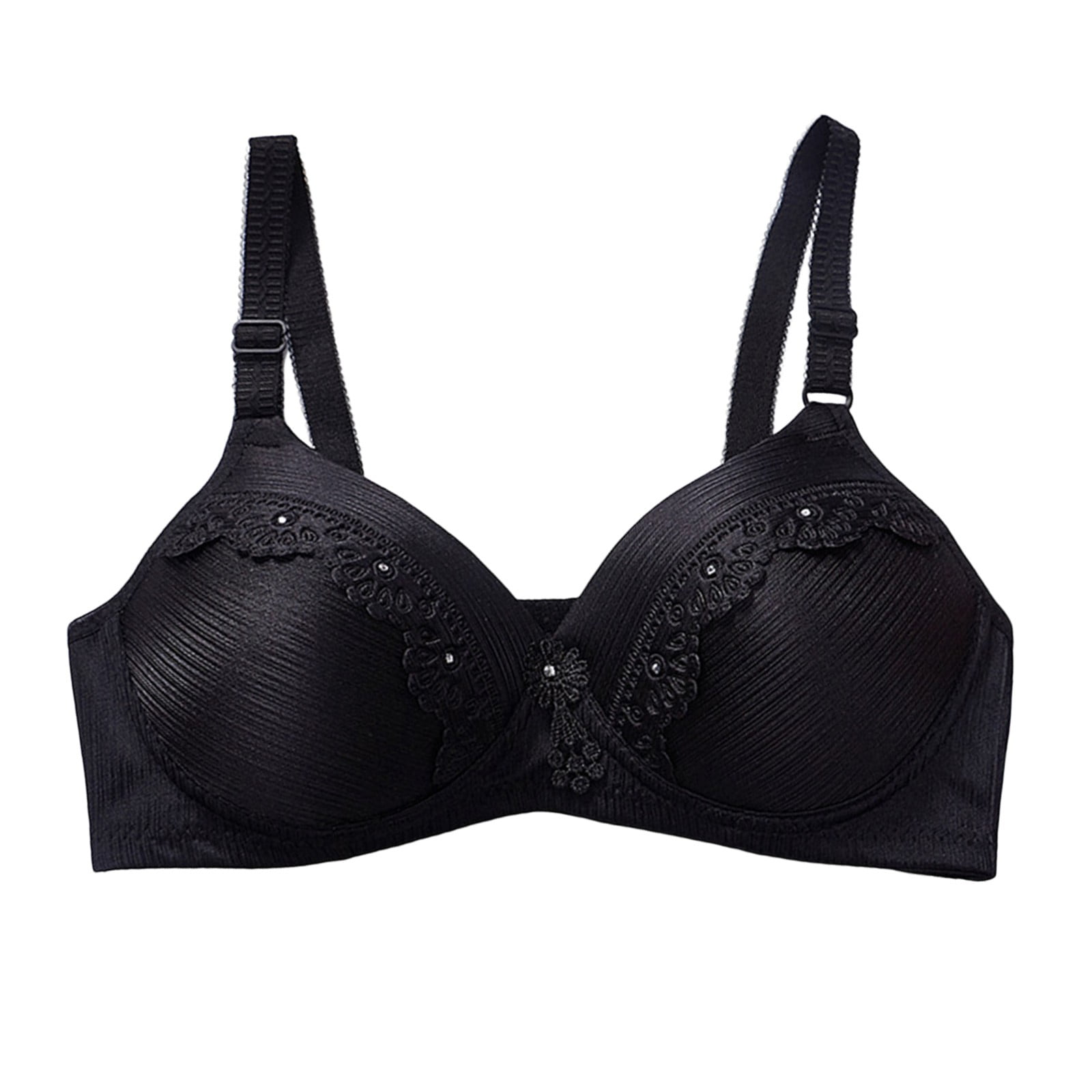 Sngxgn Women's Smoothing with Seamless Stretch Wireless Lightly Lined Comfort Bra(Black,38 ...