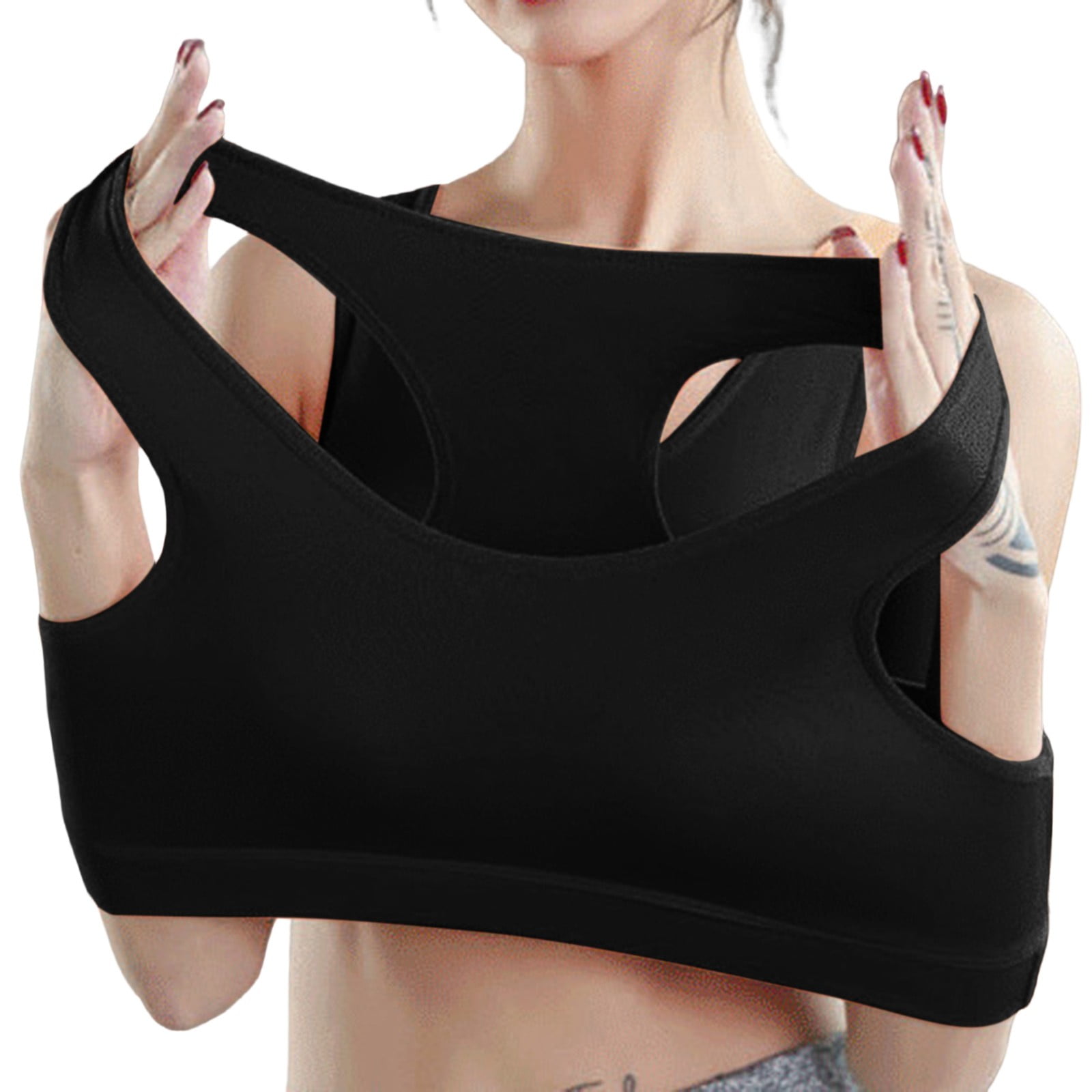 Sngxgn Women's Sports Bra Curvy Bra Moderate Support Bra Low Cut Sports ...