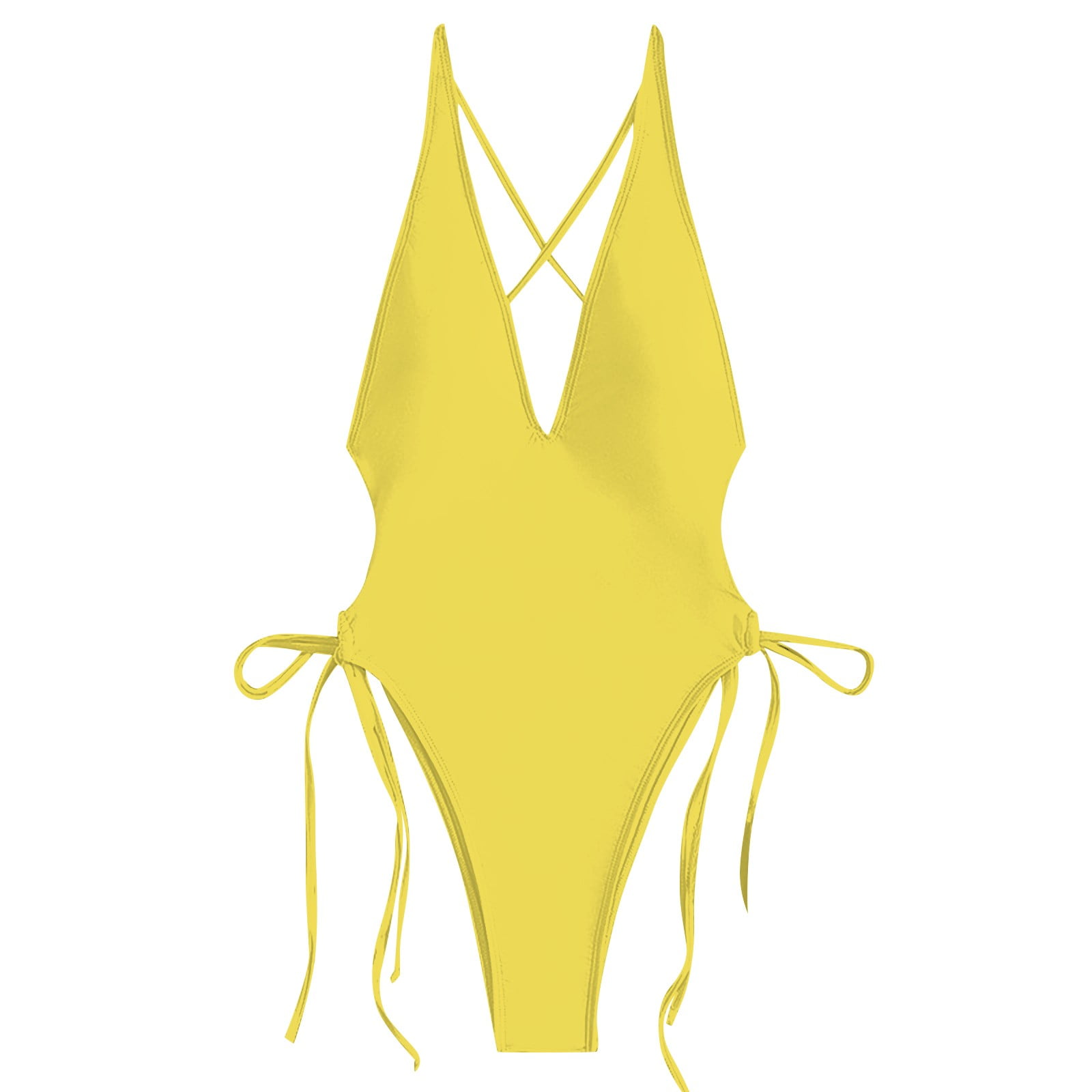Sngxgn Women's Swimsuit Plunge Neckline Cutout Criss Cross Bathing Suit ...