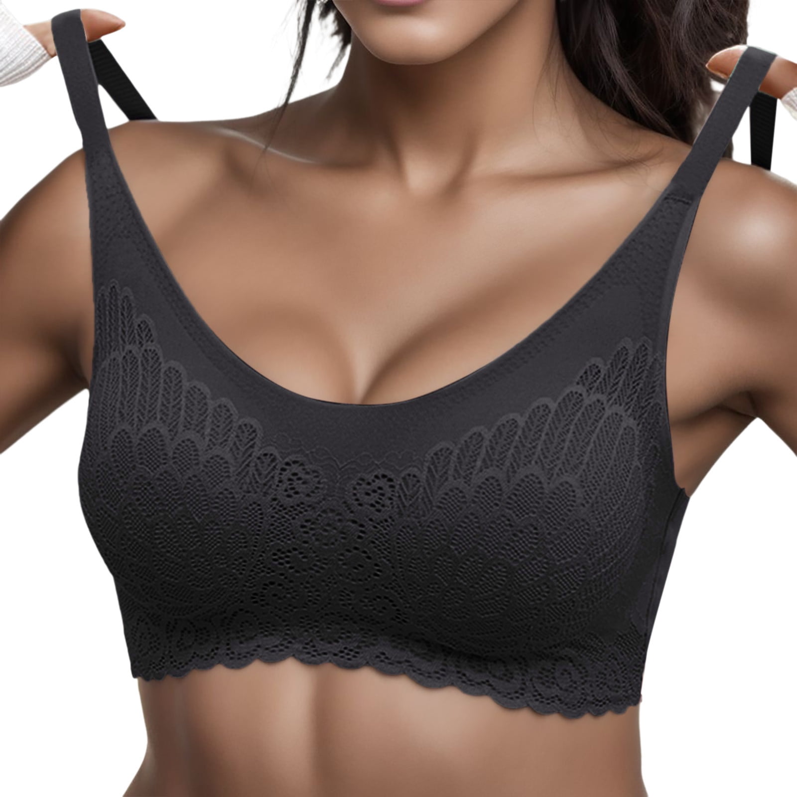 Sngxgn Women's Wireless Bra, Seamless Smooth Comfort Wirefree T-Shirt Bra(Black,L) - Walmart.com