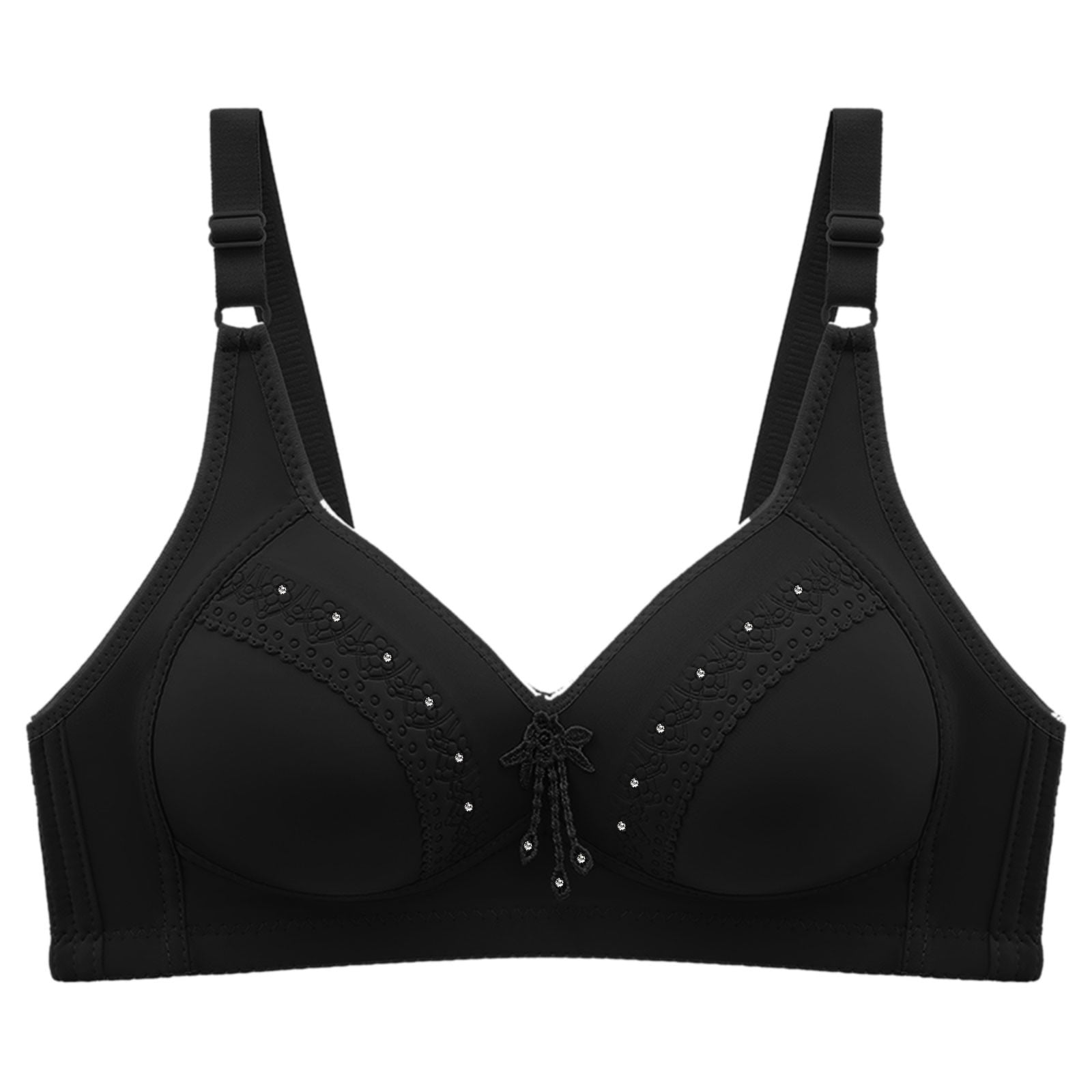 Sngxgn Women's Wireless T-Shirt Bra, Wirefree T-Shirt Bra(Black,36 ...