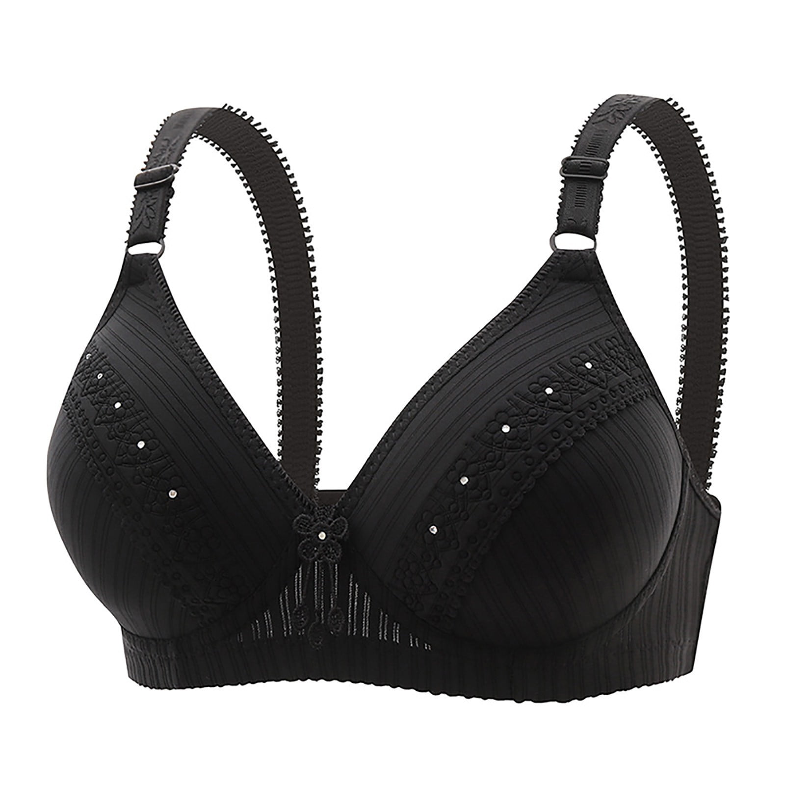 Sngxgn Women's Wireless T-Shirt Bra, Wirefree T-Shirt Bra(Black,40 ...