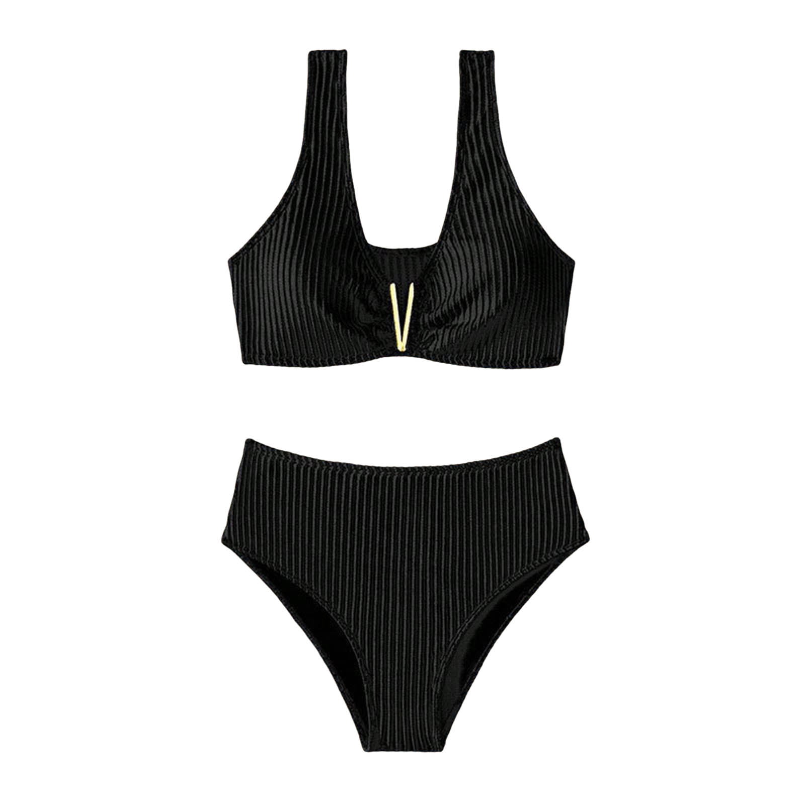 Sngxgn Womens Bikini Cutout Strappy Halter Swimsuits Two Piece Bathing ...