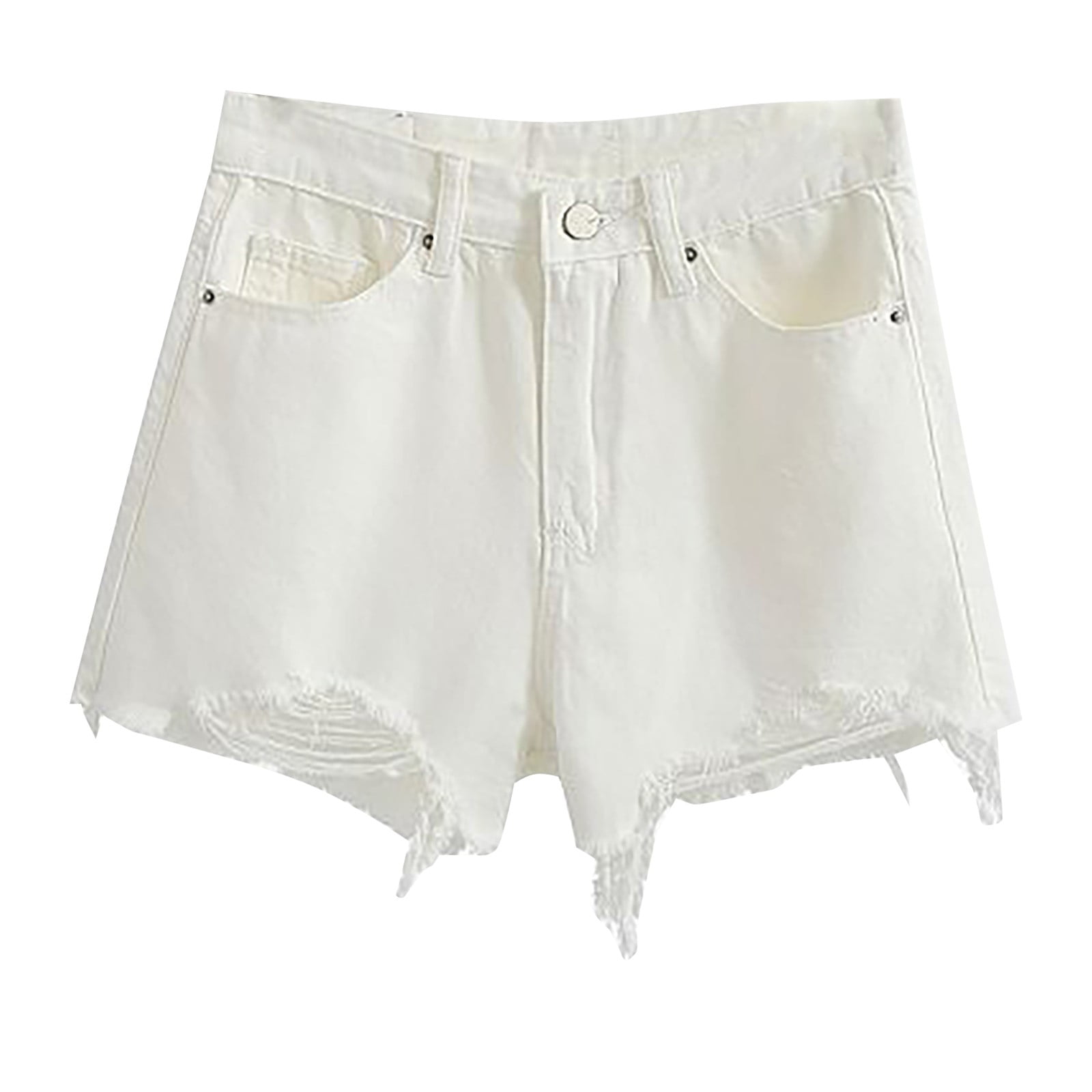 Sngxgn Womens Jean Shorts Stretchy High Waisted Summer Casual Denim ...