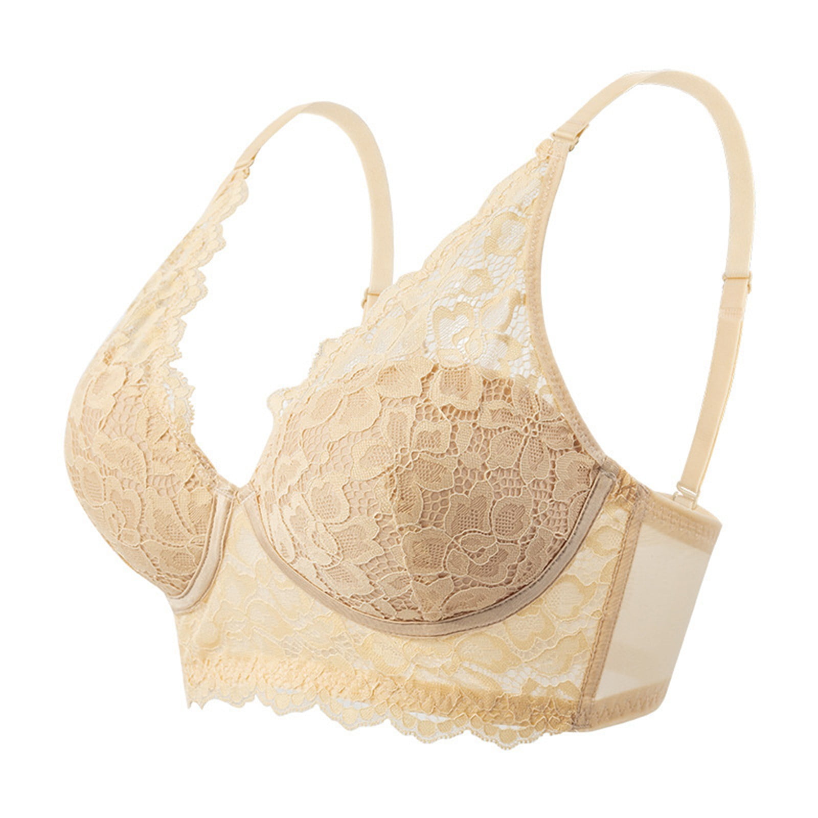 Sngxgn Womens Satin Full Coverage Bra,S upport Underwire Bra(Khaki,M ...