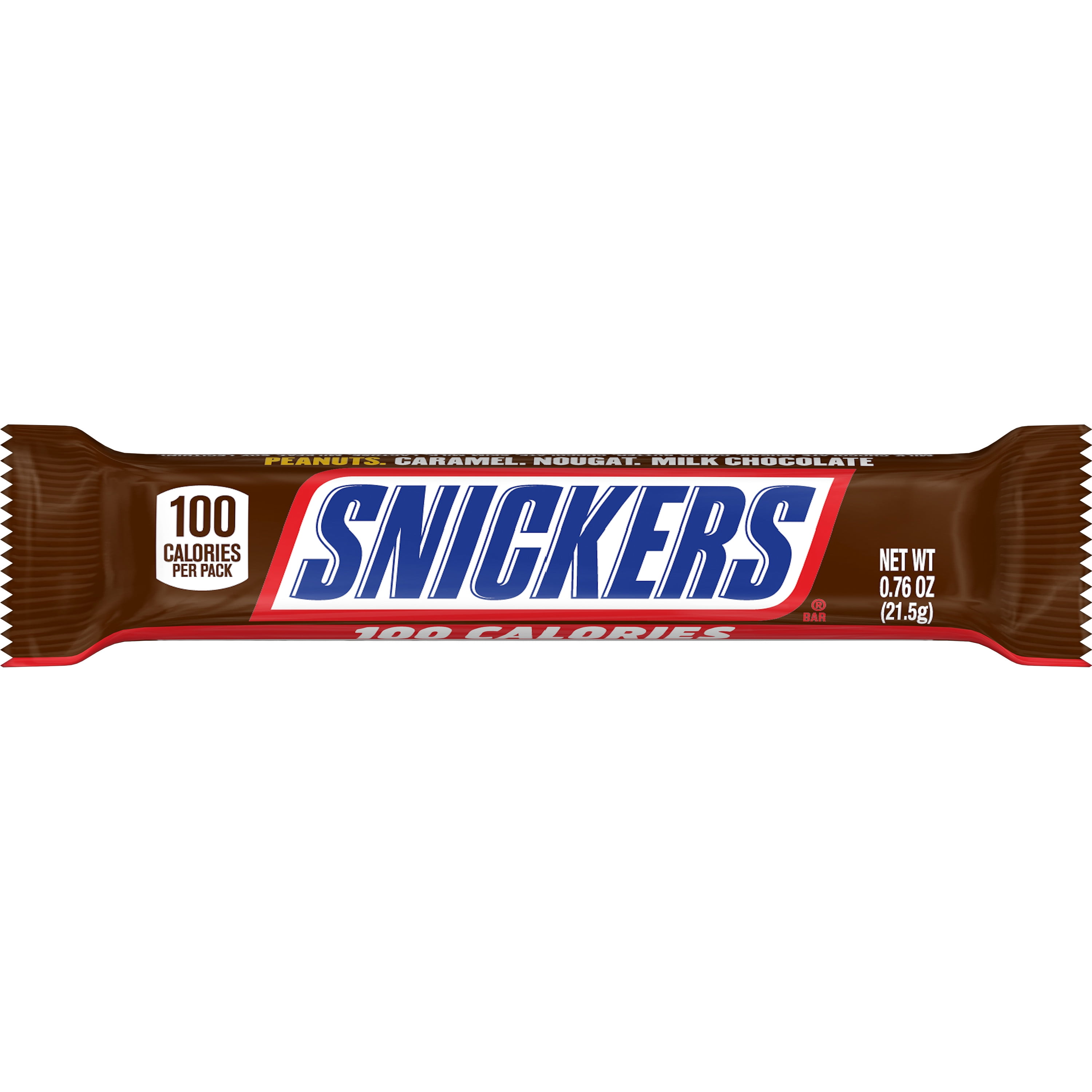 Snickers 100 Calories Candy Milk Chocolate Bar - 0.76 oz - Walmart.com