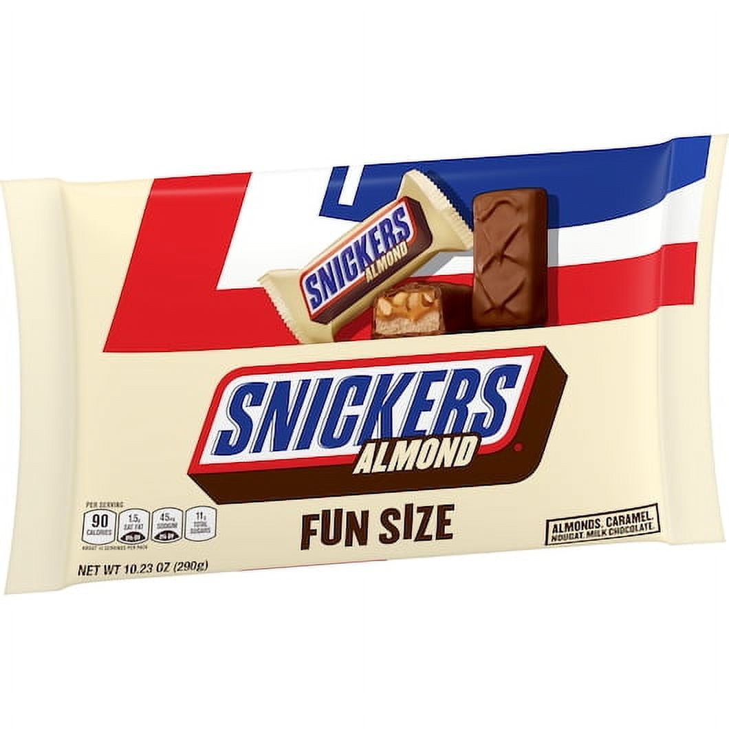Snickers Almond Chocolate Bars 10.23 oz (Pack of 2), Fun Size, Includes ...