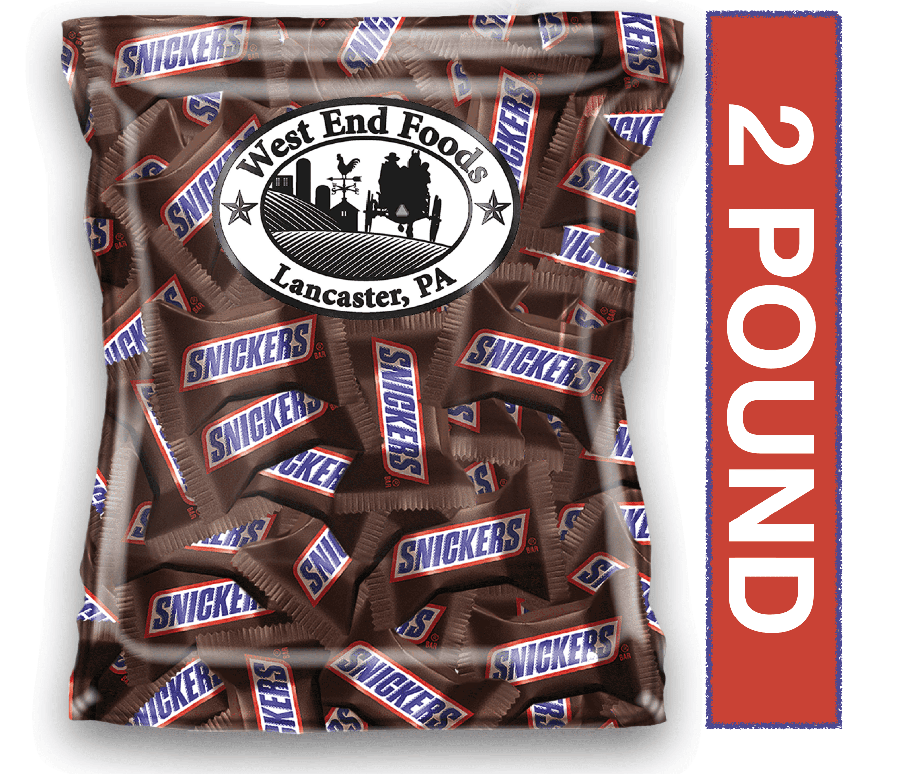 West End Foods Snickers Miniature Bars, Milk Chocolate, 2 lb Bulk Bag ...