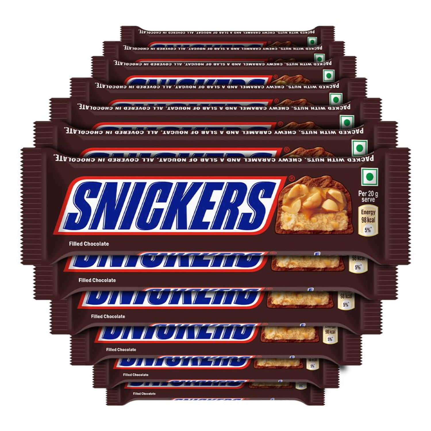 Snickers Chocolate Bar, 50g (Pack of 12) - Walmart.com