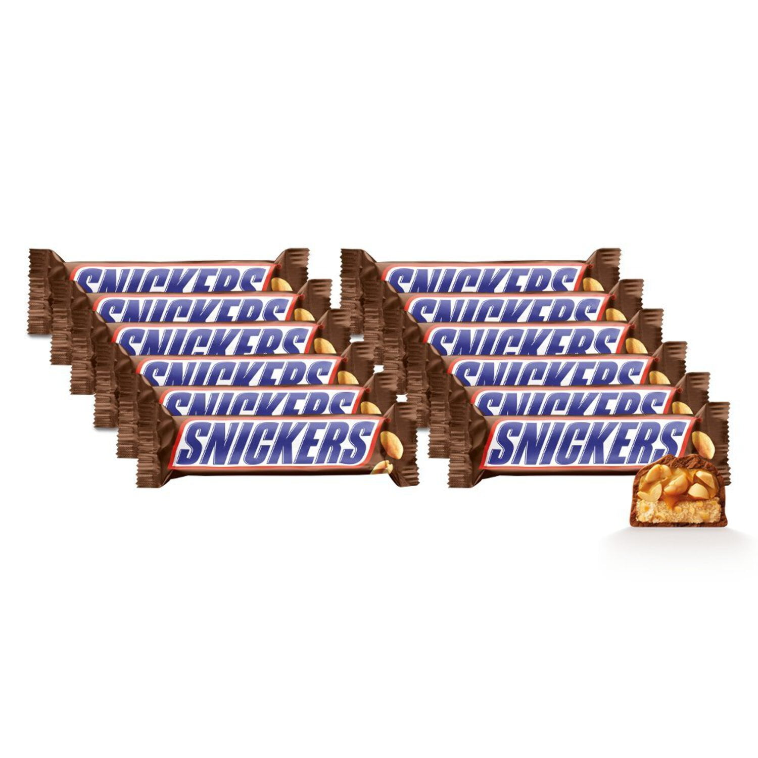 Snickers Chocolate Bar, 50g (Pack of 12) - Walmart.com