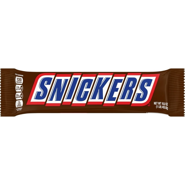 Snickers Giant Size Christmas Chocolate Candy Bar, 16 oz - Fun & Big ...