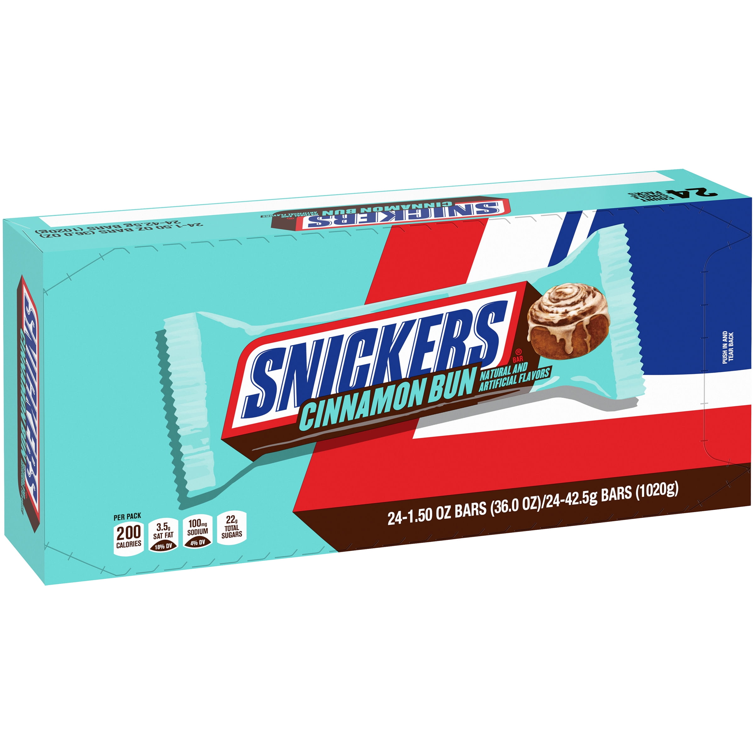Snickers Cinnamon Bun Chocolate Candy Bars - 24ct Box - Walmart.com