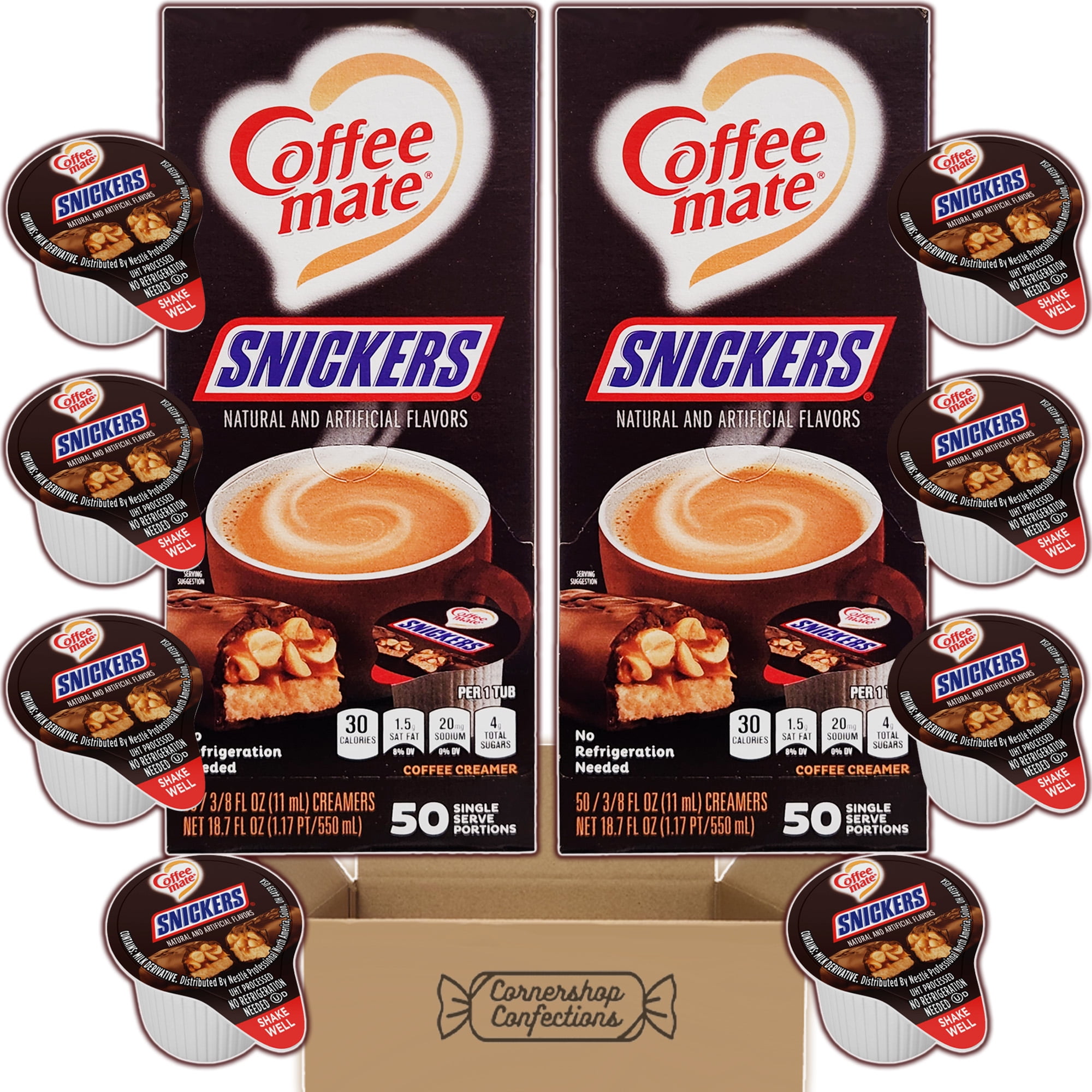 Snickers Coffee Mate Mix and Match Flavored Creamer Cups - 100 Single ...