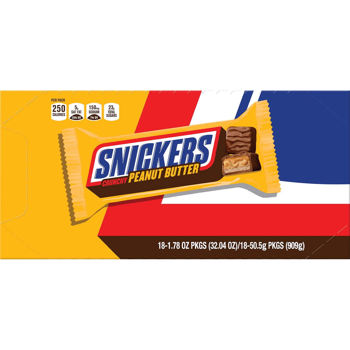 Snickers Crunchy Peanut Butter Squares, 1.78 oz, 18 ct - Walmart.com
